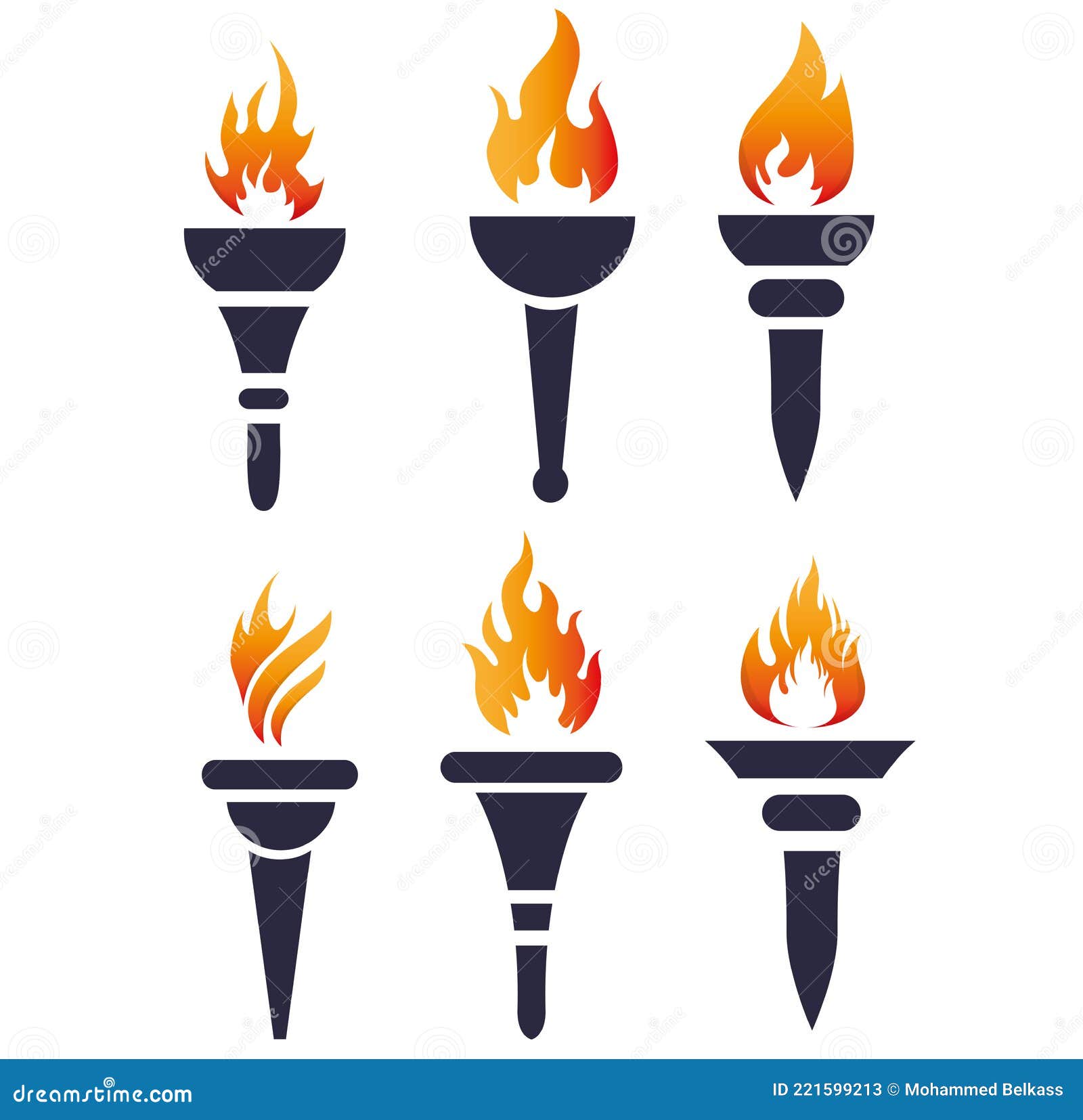 Abstract Torch Blue Signs Flame Stock Vector - Illustration of danger ...