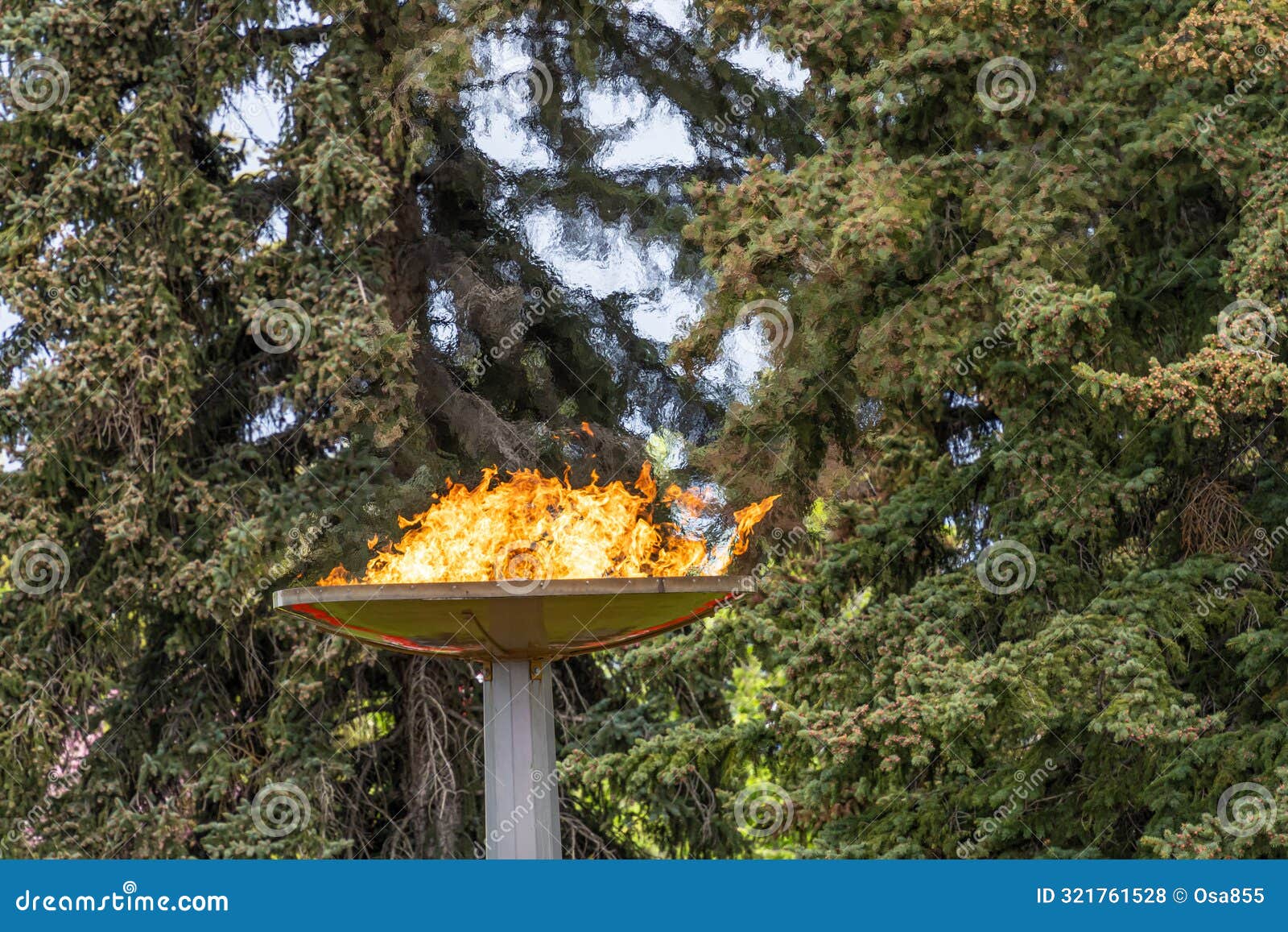 Torch Aflame Outside at a Graduation Ceremony Stock Photo - Image of ...