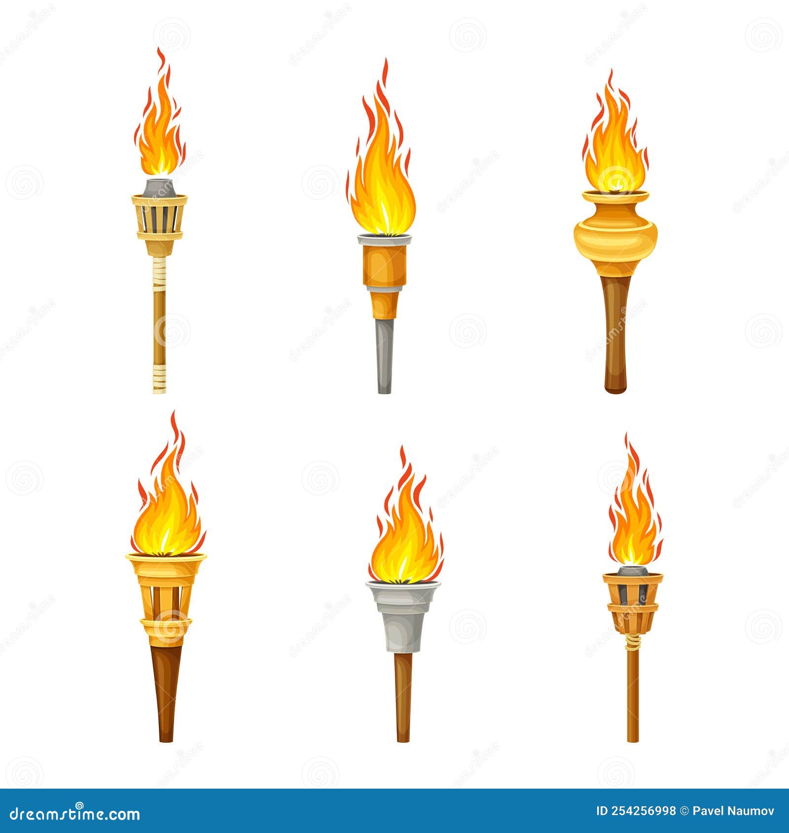Torch with Brightly Burning Fire on Top As Ignited Light Source Vector ... Torch with Brightly Burning Fire on Top As Ignited Light Source Vector ...