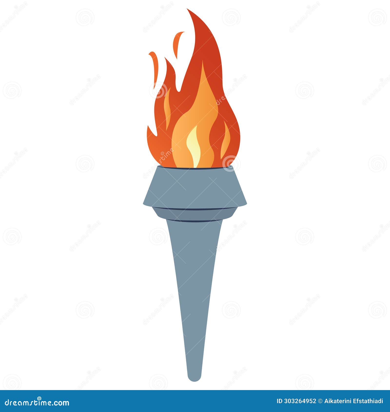 Torch with Burning Fire in Flat Design Stock Vector - Illustration of ...