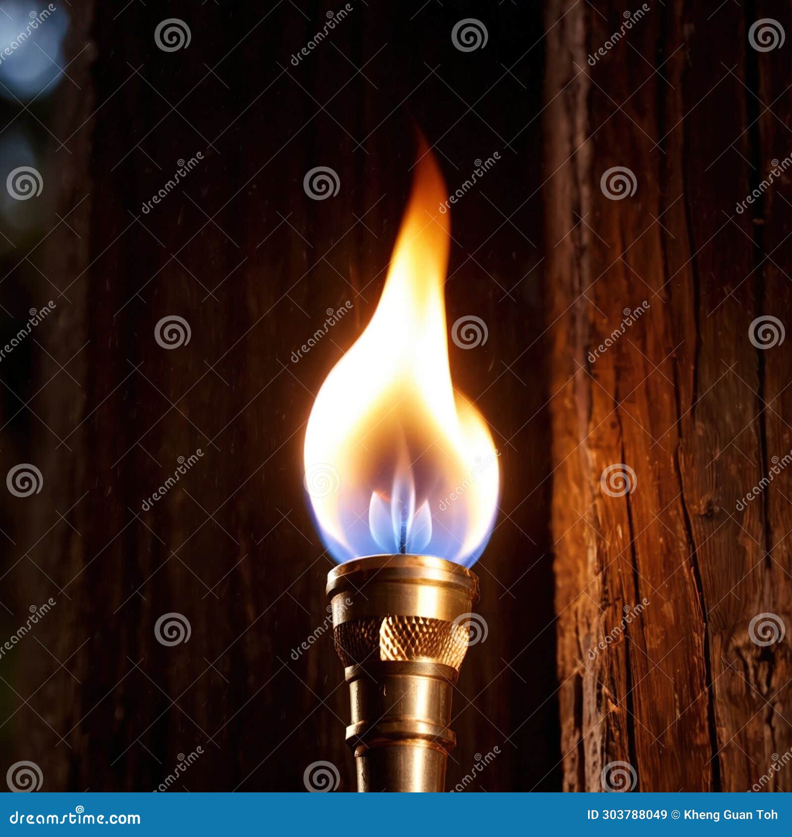Torch , Burning Flame Tool To Create Light Stock Illustration ...