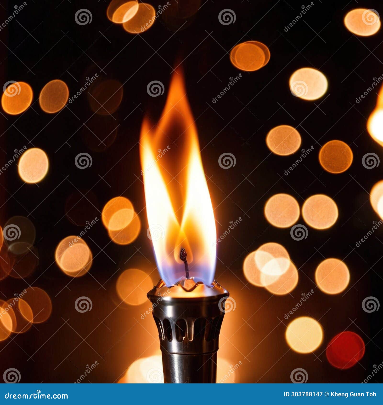 Torch , Burning Flame Tool To Create Light Stock Illustration ...
