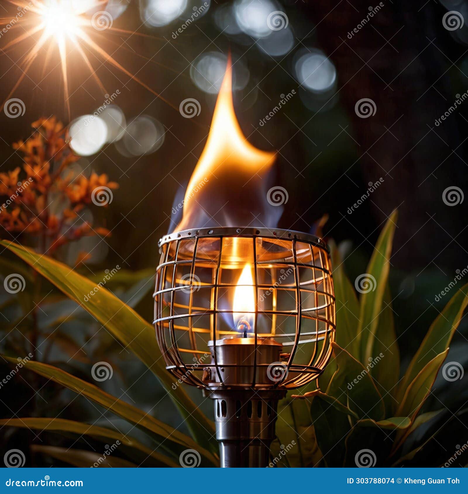 Torch , Burning Flame Tool To Create Light Stock Illustration ...