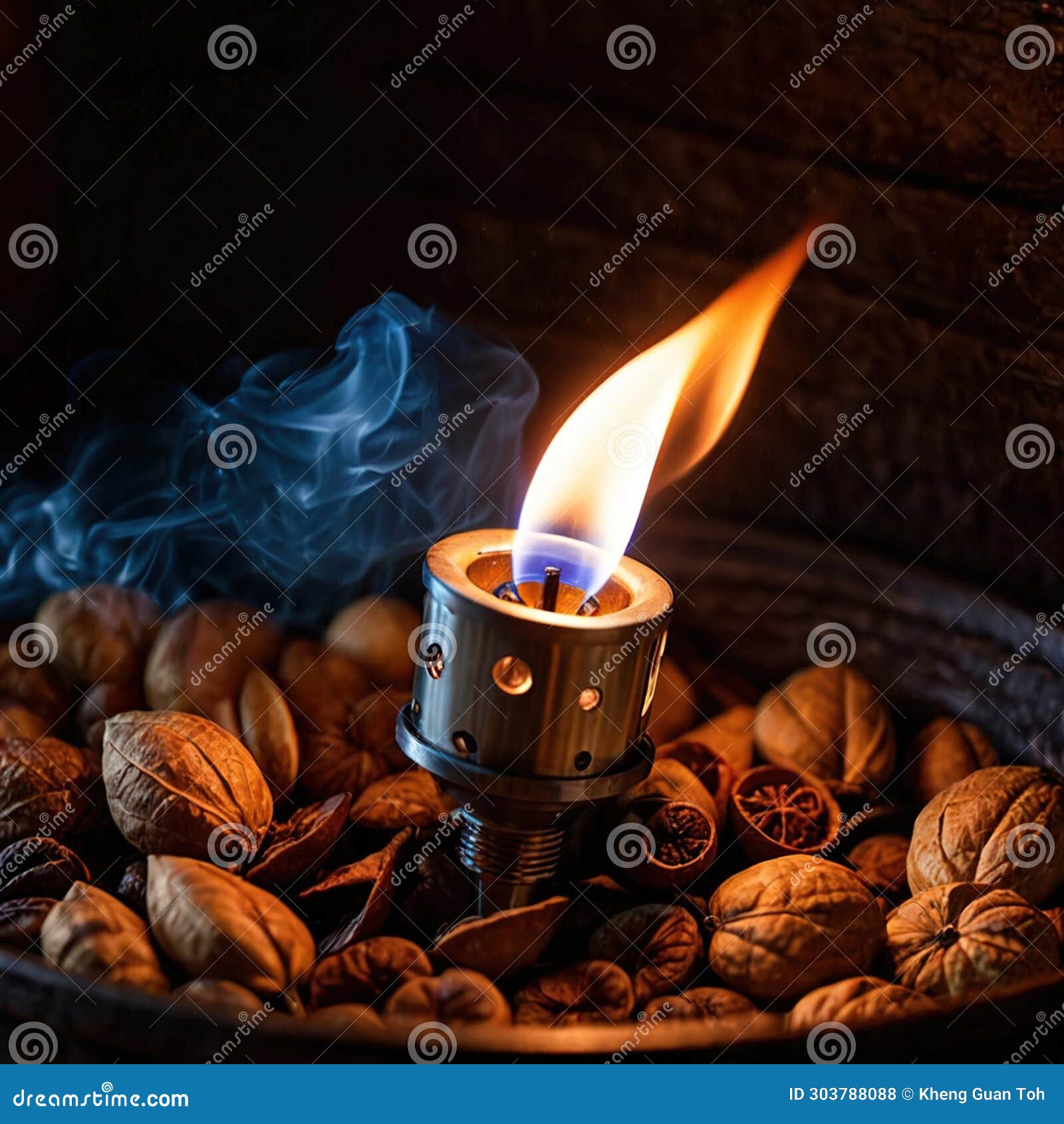 Torch , Burning Flame Tool To Create Light Stock Illustration ...