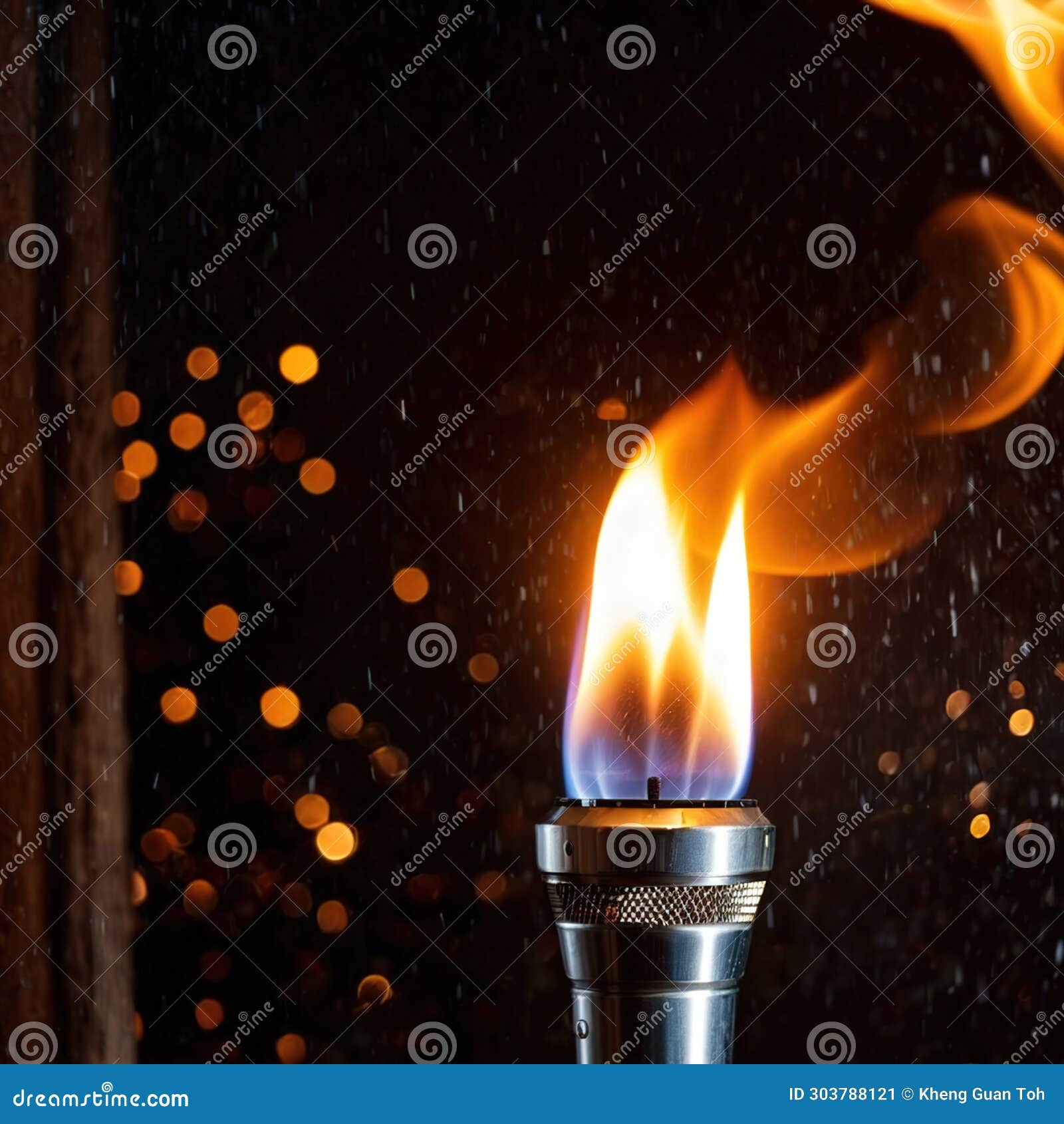 Torch , Burning Flame Tool To Create Light Stock Illustration ...