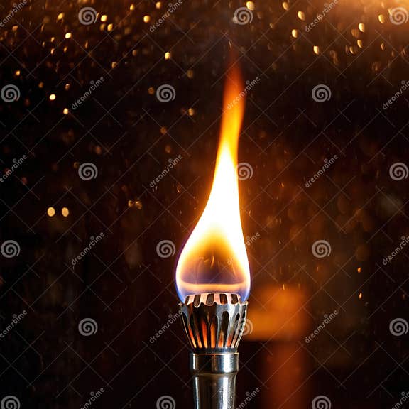 Torch , Burning Flame Tool To Create Light Stock Illustration ...