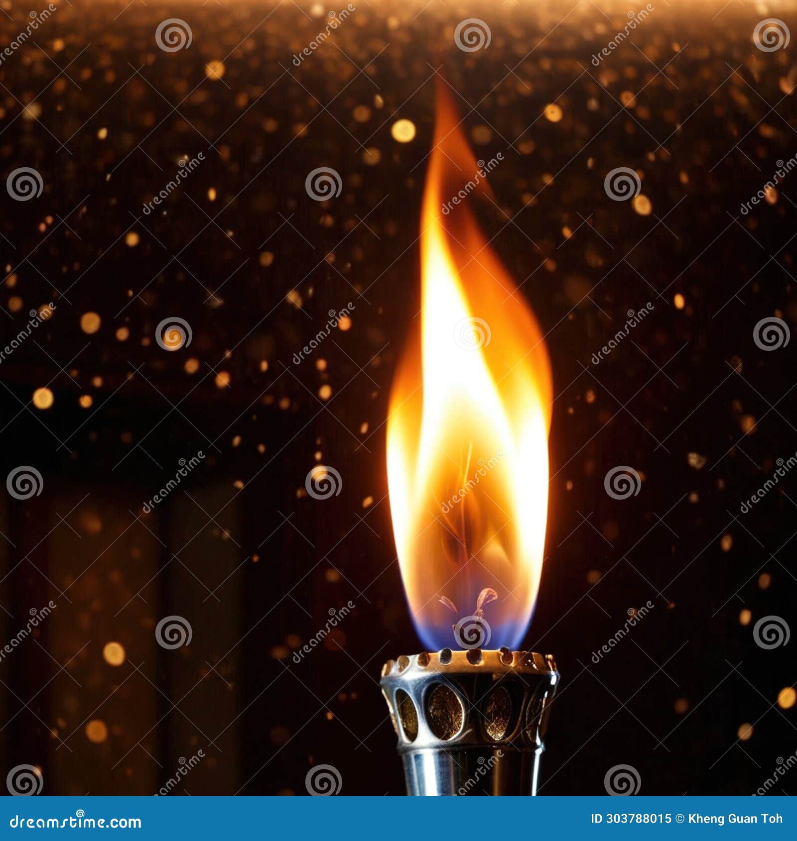 Torch , Burning Flame Tool To Create Light Stock Illustration ...
