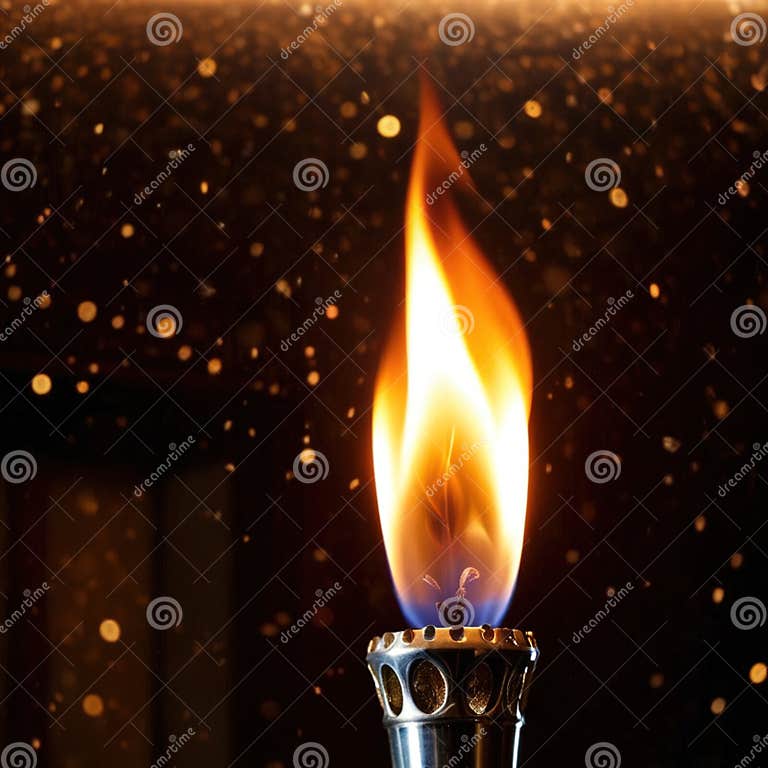Torch , Burning Flame Tool To Create Light Stock Illustration ...