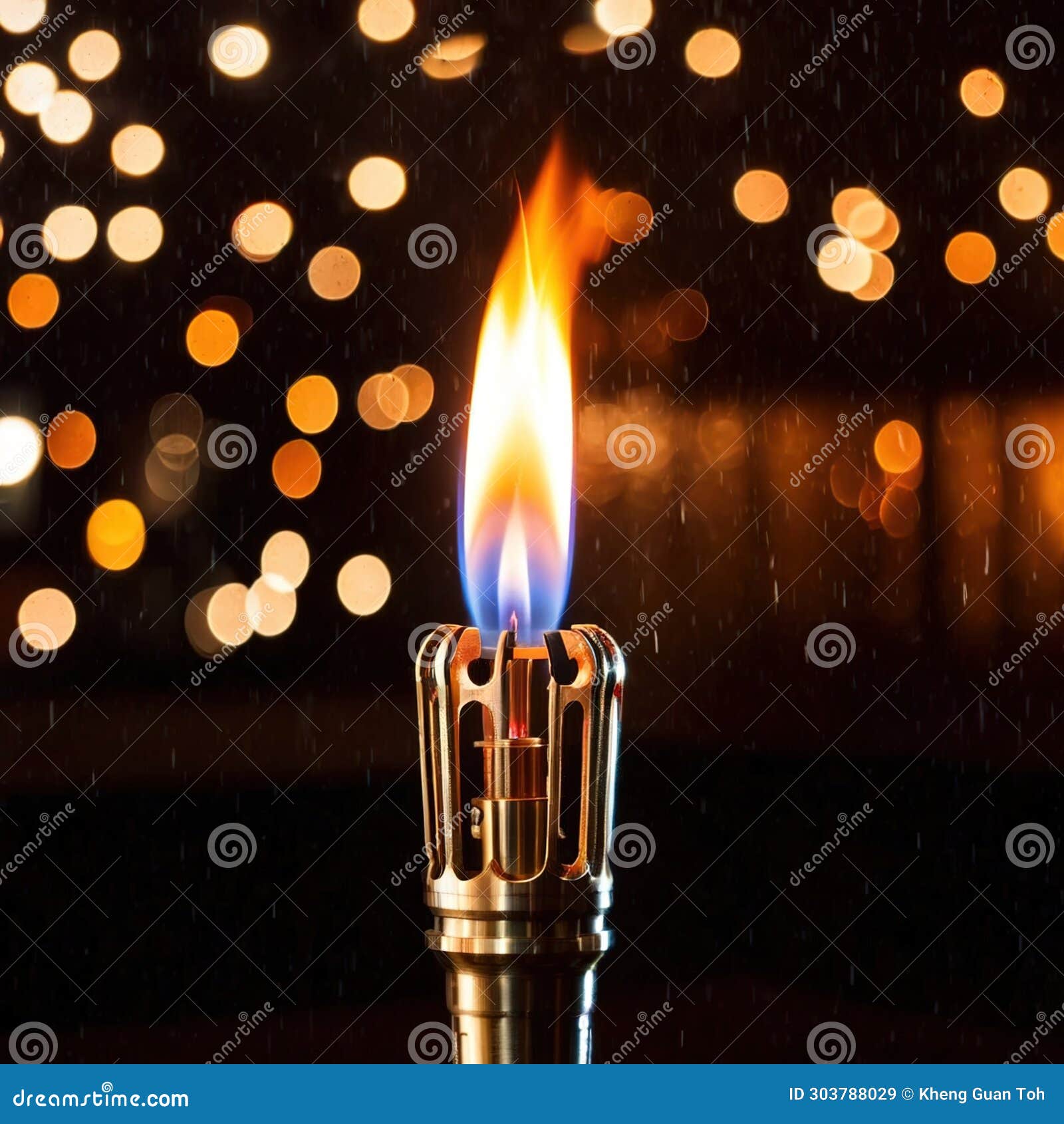 Torch , Burning Flame Tool To Create Light Stock Illustration ...