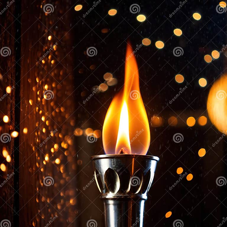 Torch , Burning Flame Tool To Create Light Stock Illustration ...