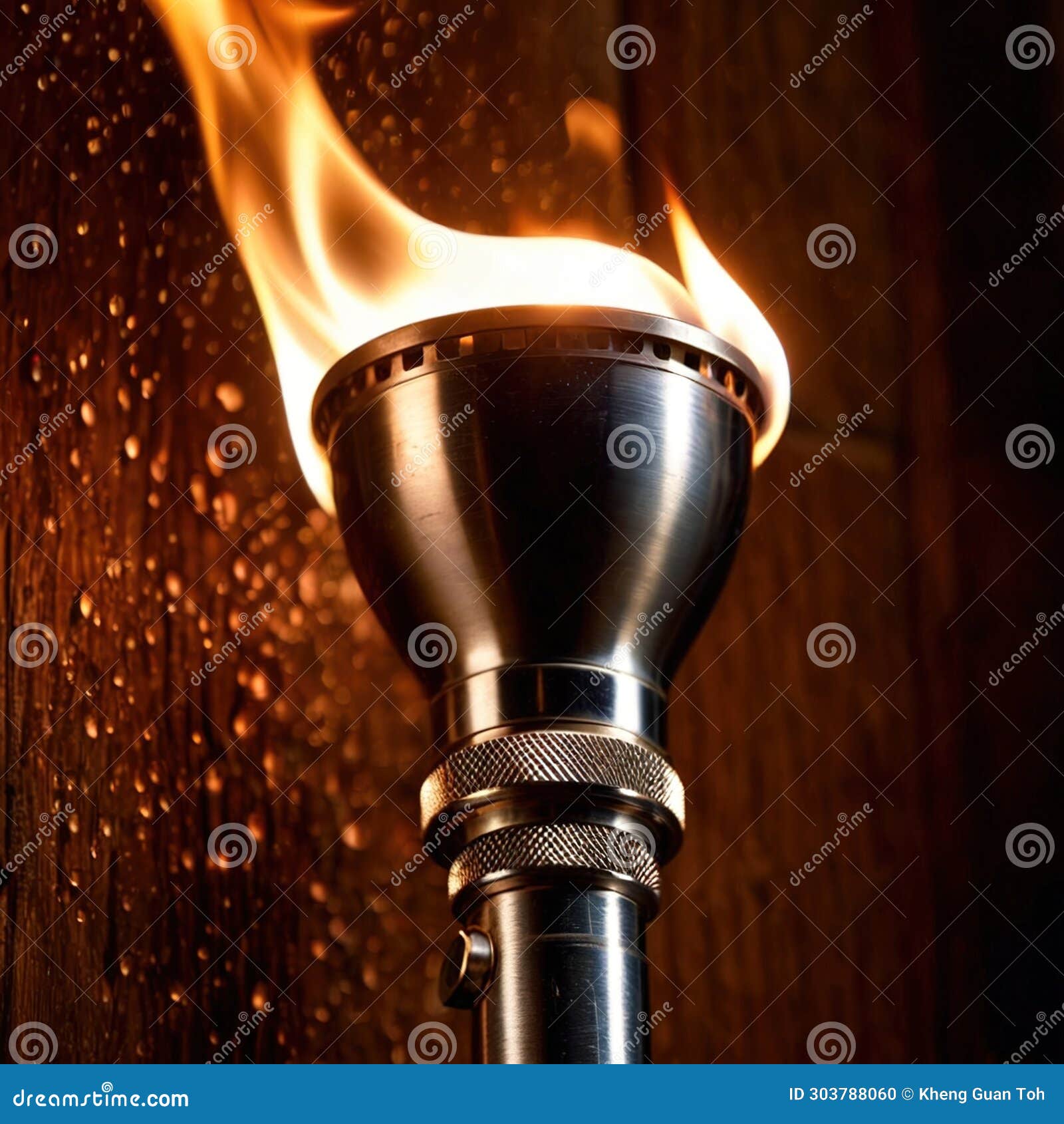 Torch , Burning Flame Tool To Create Light Stock Illustration ...