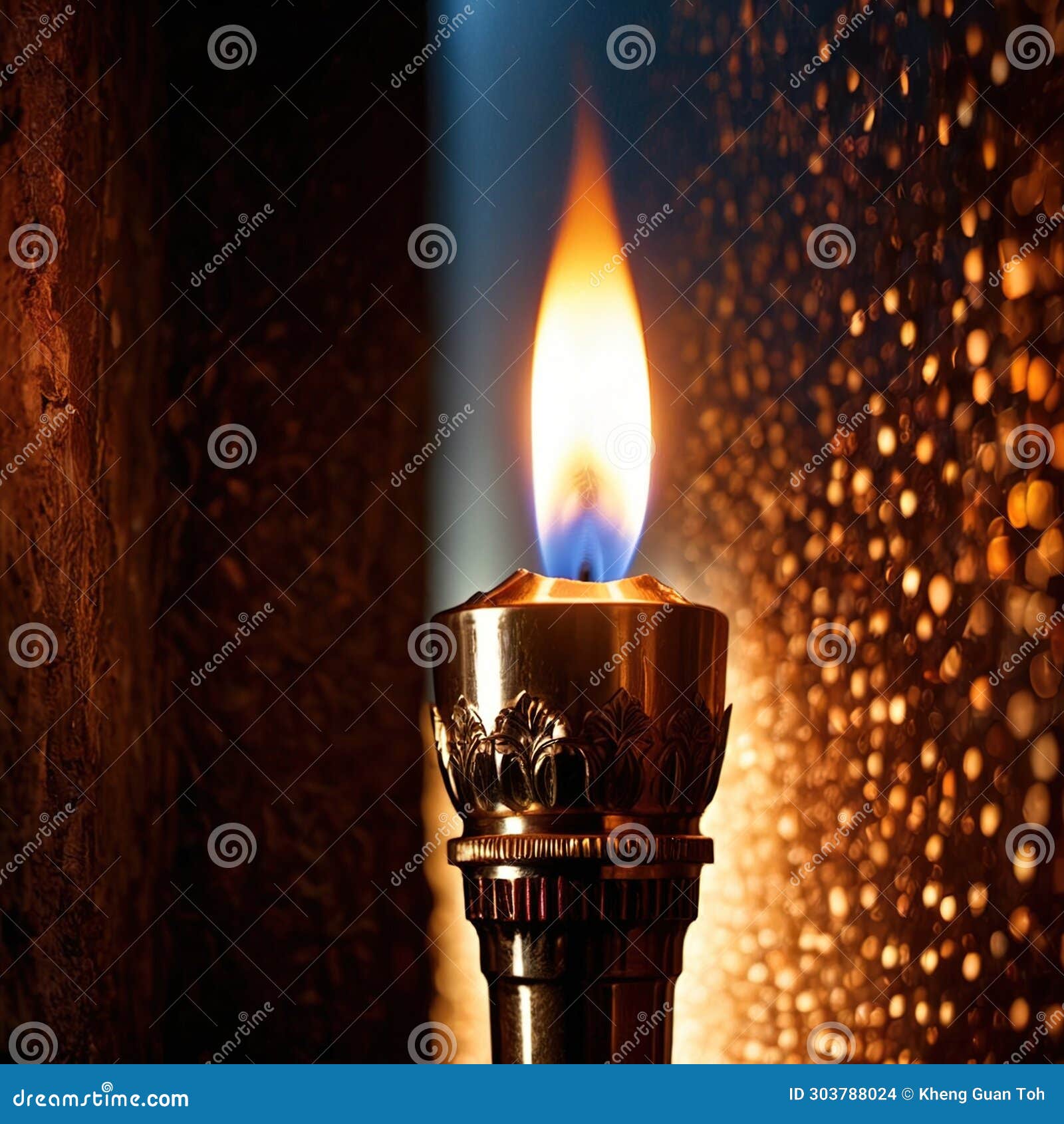 Torch , Burning Flame Tool To Create Light Stock Illustration ...