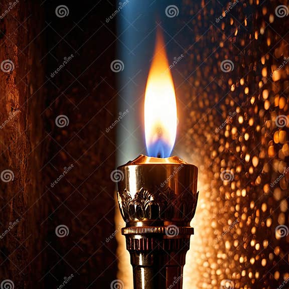 Torch , Burning Flame Tool To Create Light Stock Illustration ...