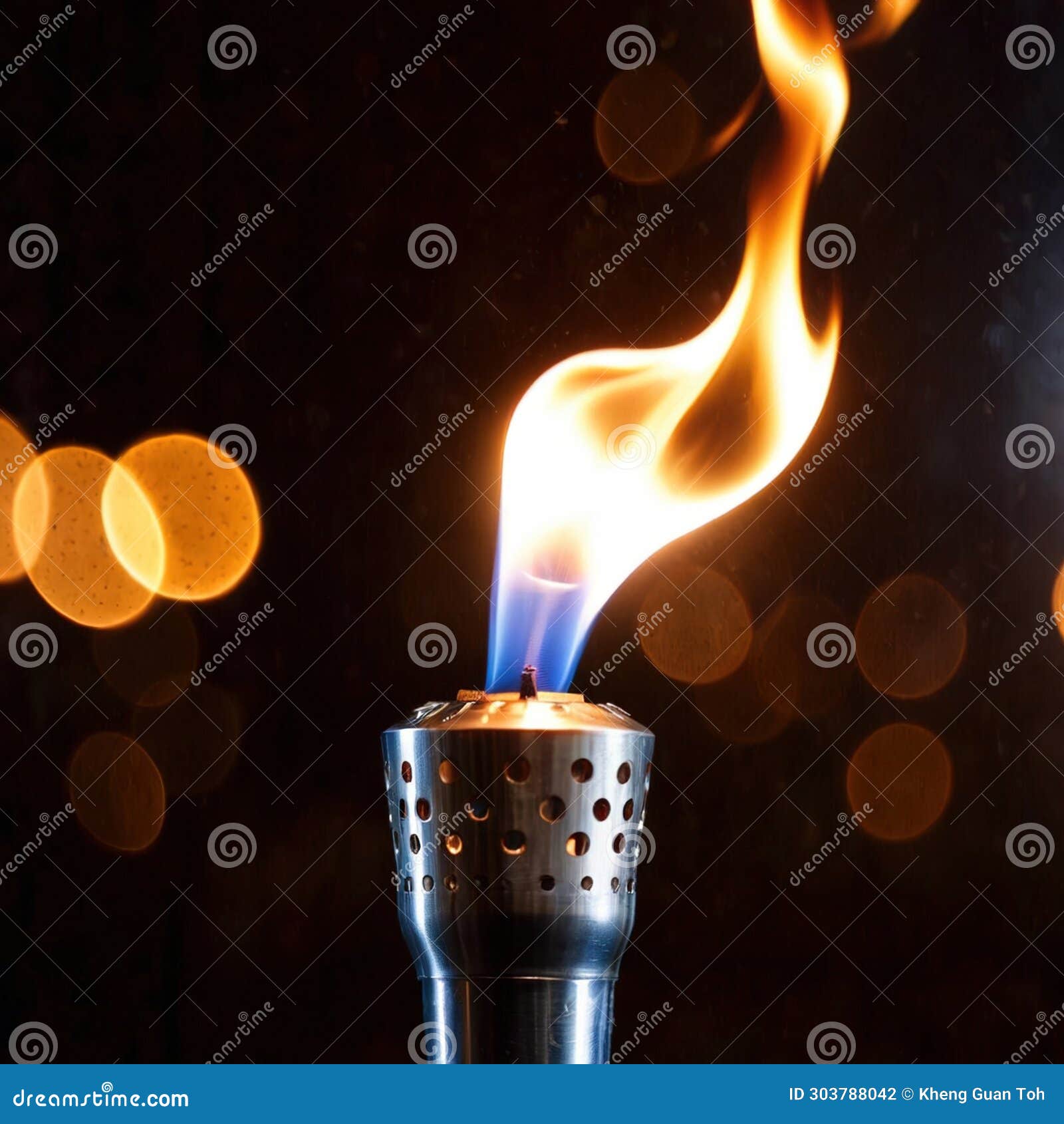 Torch , Burning Flame Tool To Create Light Stock Illustration ...