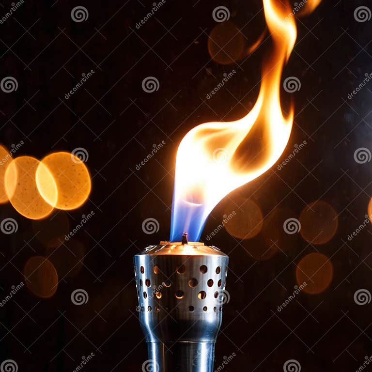 Torch , Burning Flame Tool To Create Light Stock Illustration ...