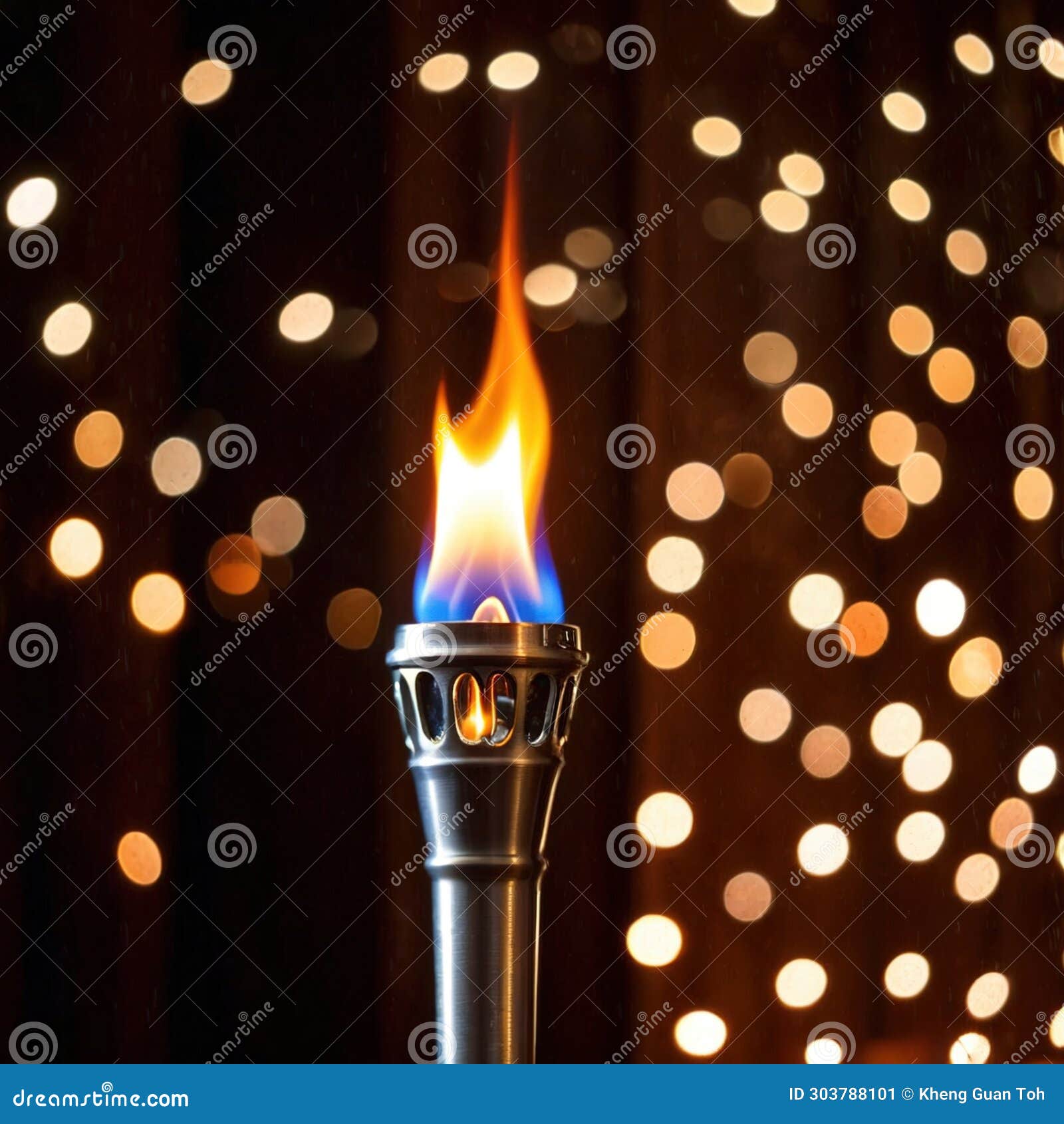 Torch , Burning Flame Tool To Create Light Stock Illustration ...