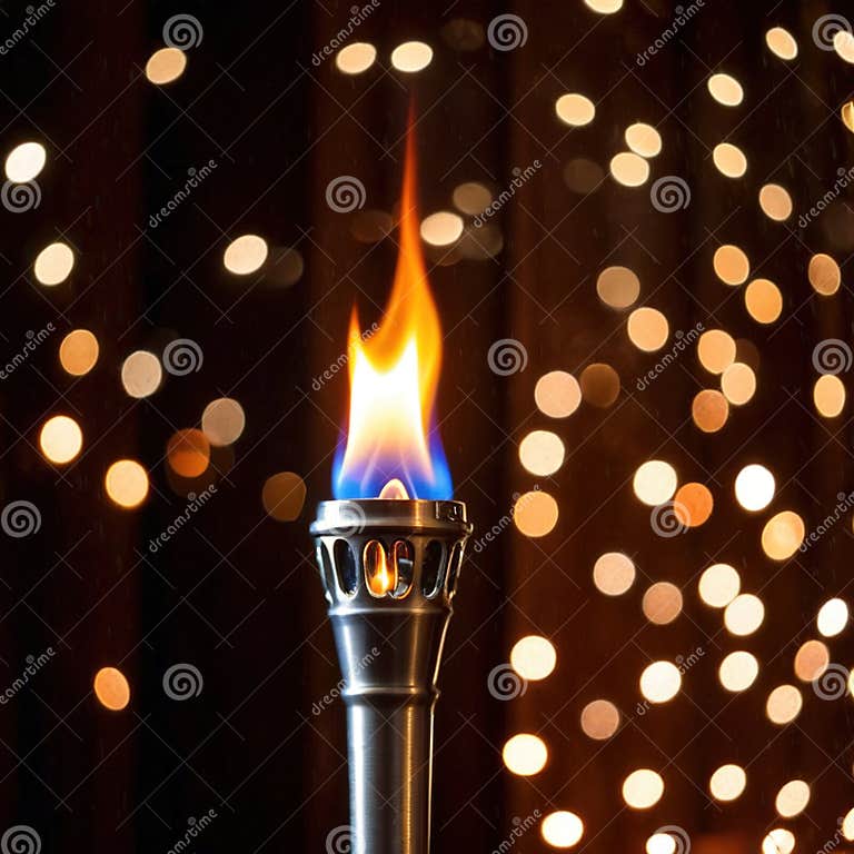 Torch , Burning Flame Tool To Create Light Stock Illustration ...