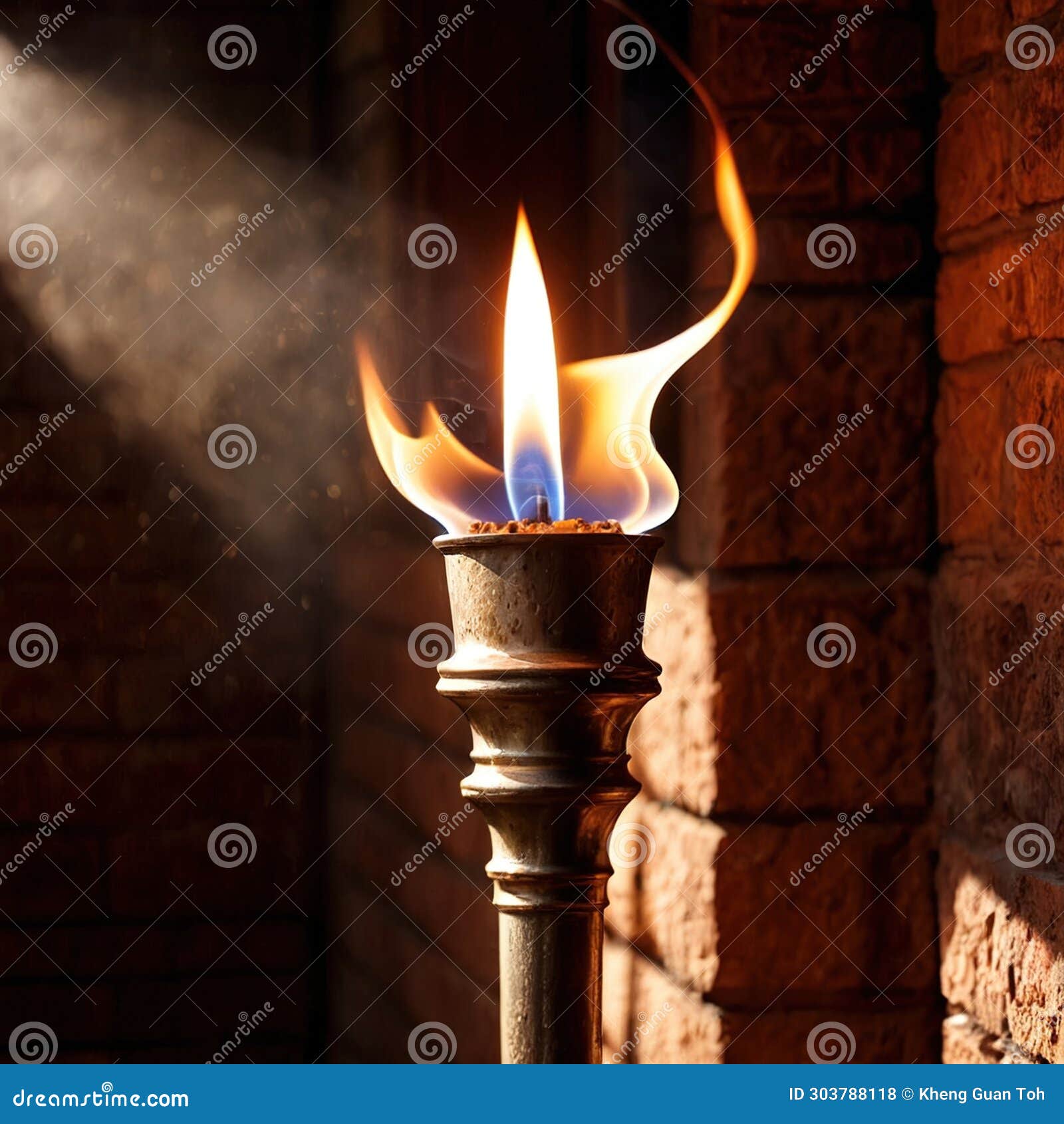 Torch , Burning Flame Tool To Create Light Stock Illustration ...