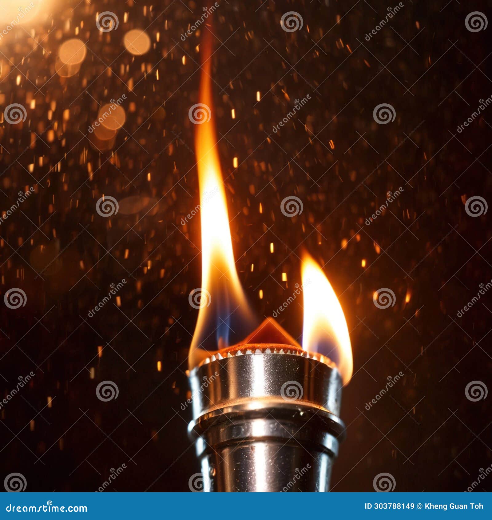 Torch , Burning Flame Tool To Create Light Stock Illustration ...