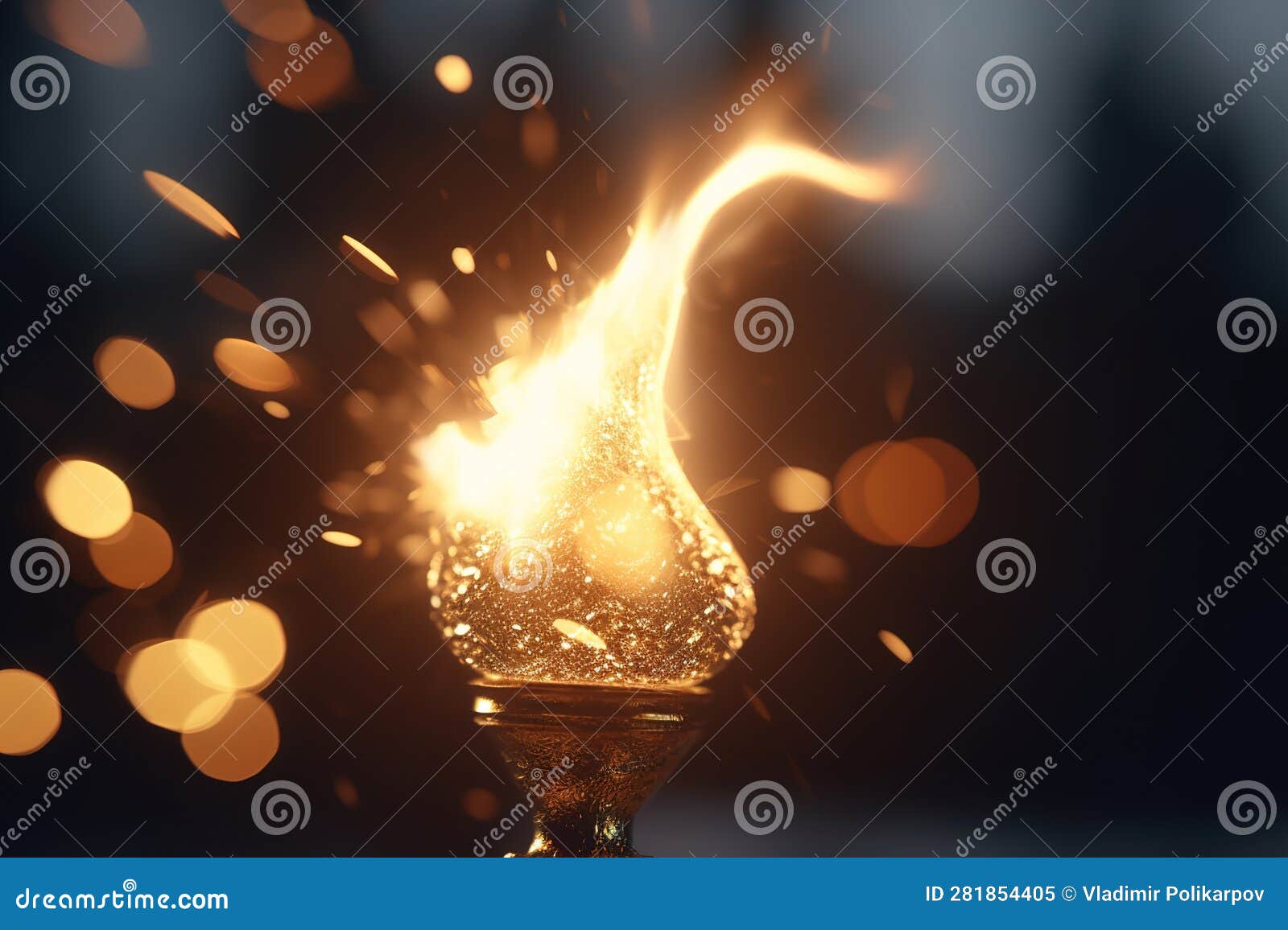 The Torch Burns in the Dark. Generated by AI Stock Illustration ...