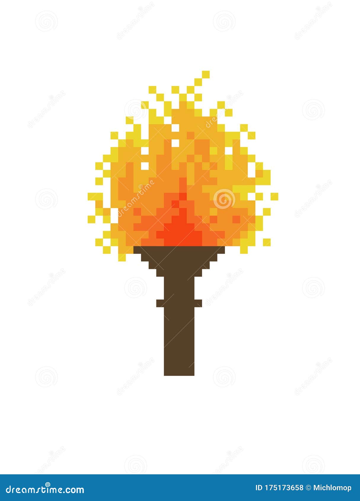 Cartoon Illustration Torch for Games. Vector Drawing Object for App ...