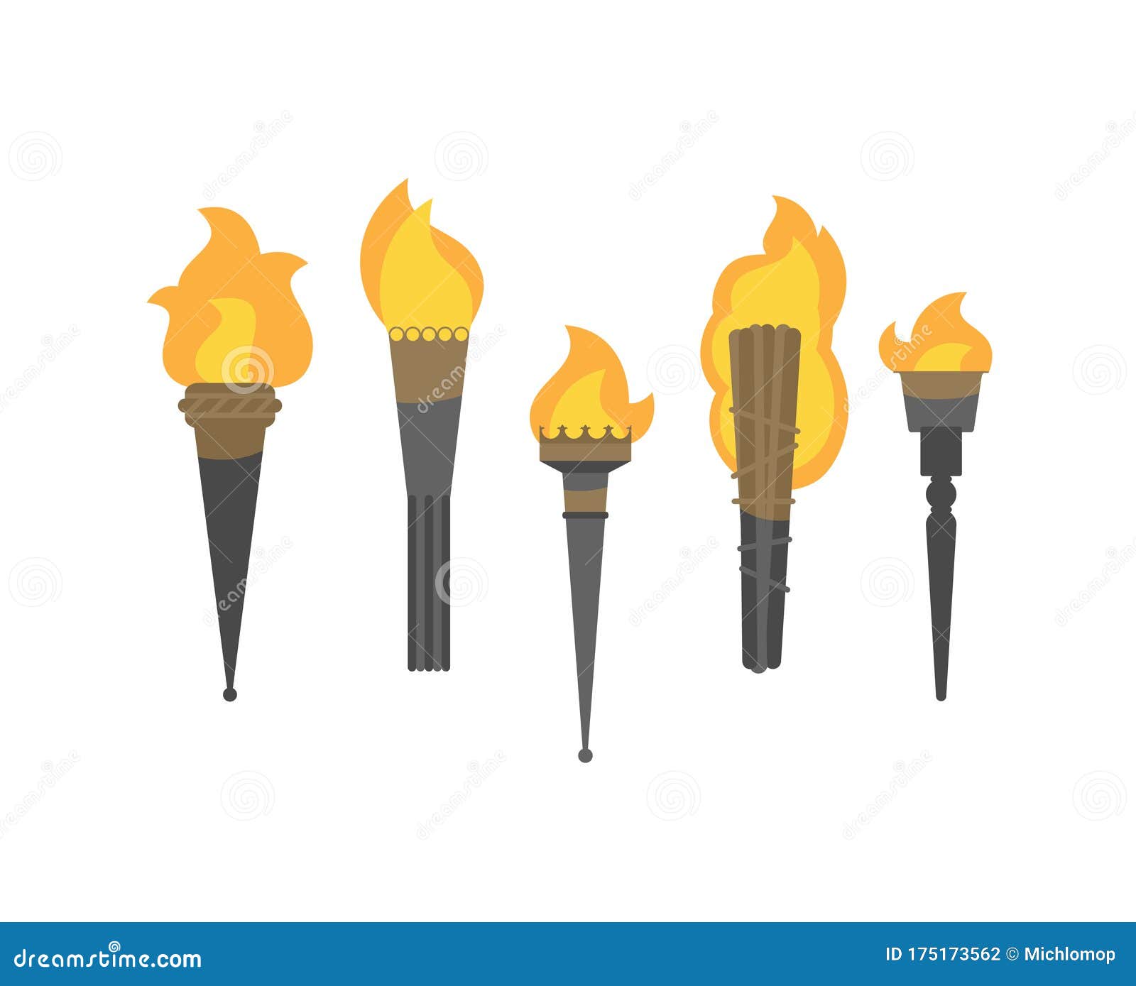 Cartoon Illustration Torch for Games. Vector Drawing Object for App ...