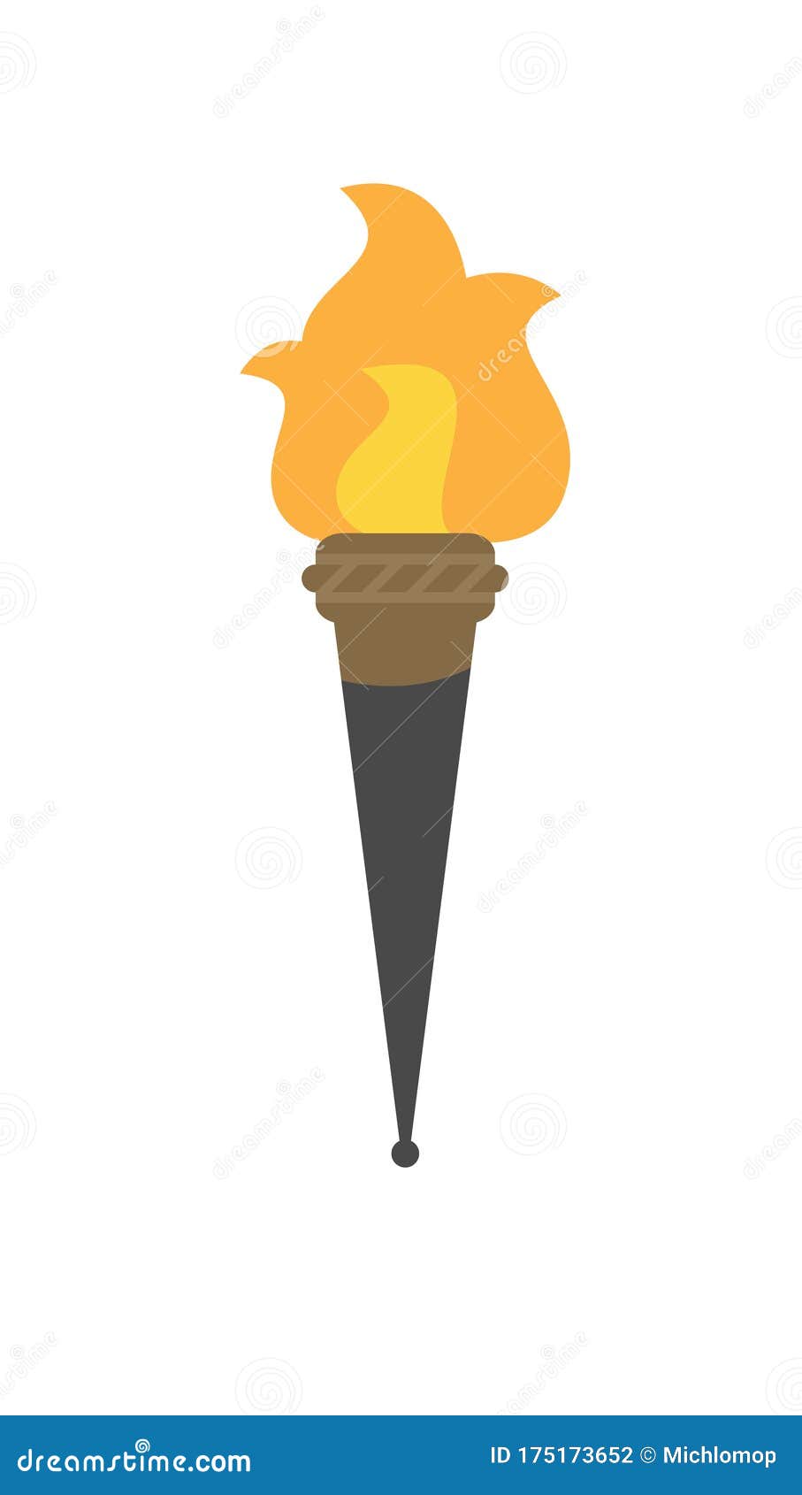 Cartoon Illustration Torch for Games. Vector Drawing Object for App ...