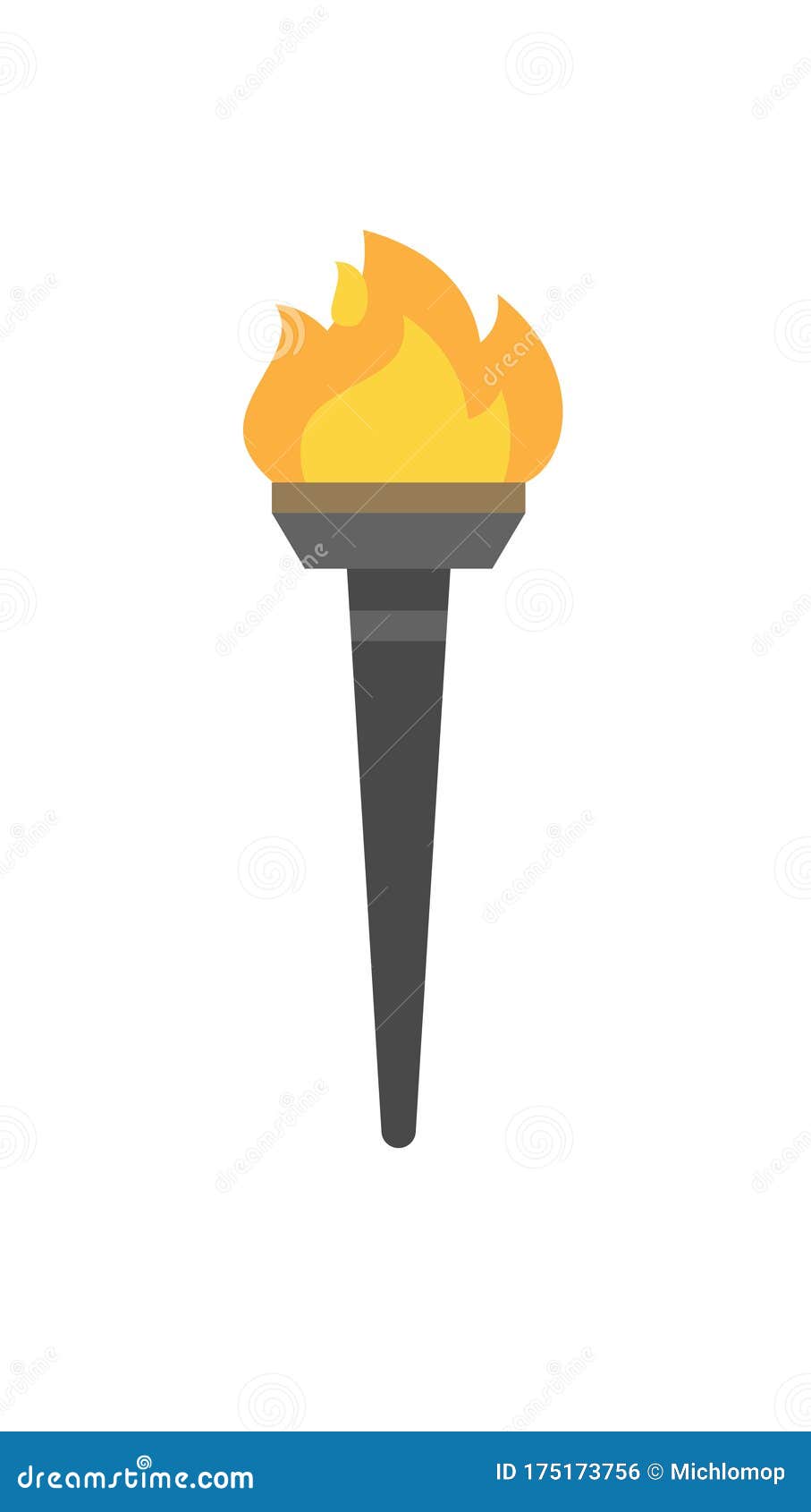 Cartoon Illustration Torch for Games. Vector Drawing Object for App ...