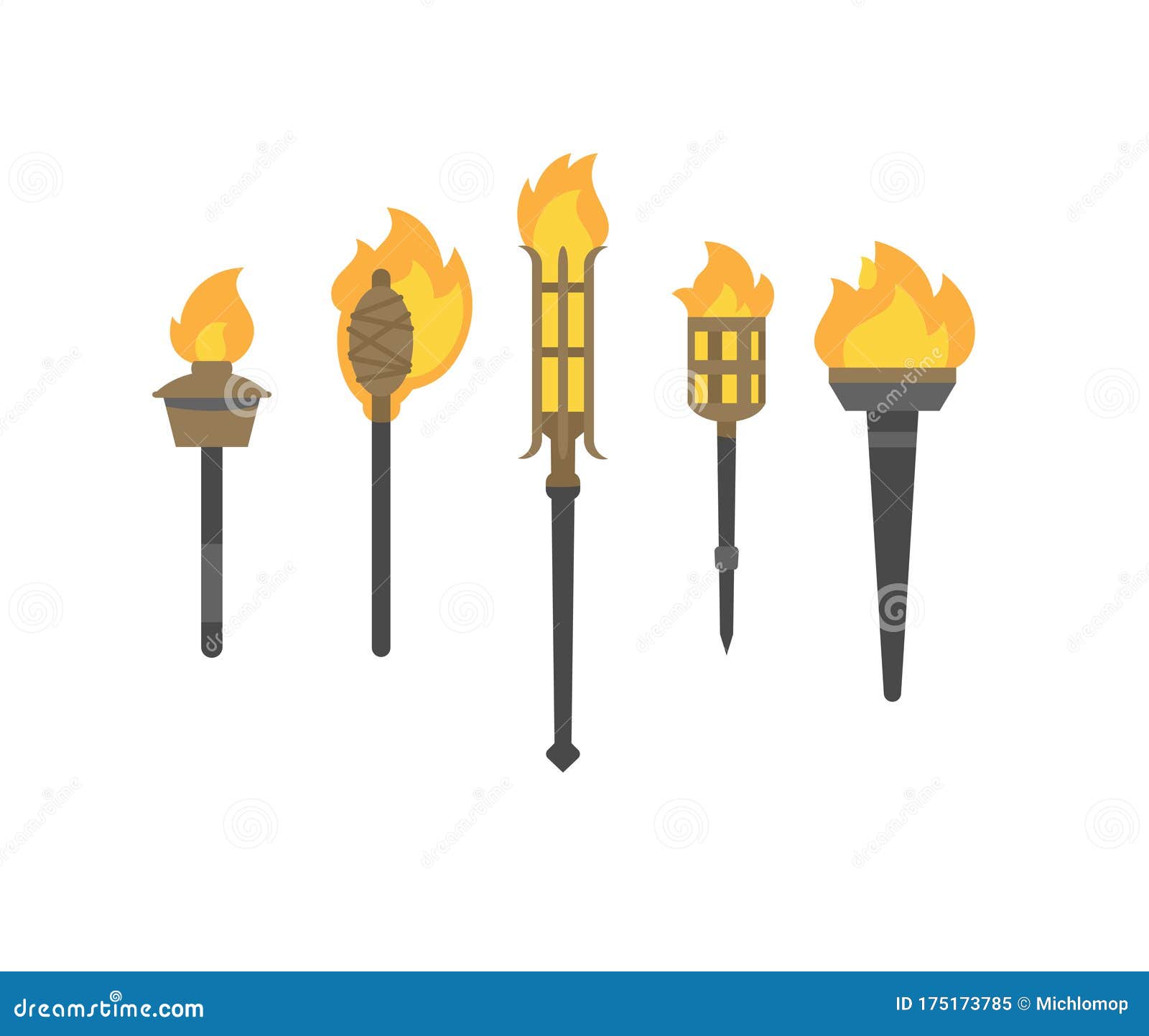 Cartoon Illustration Torch For Games. Vector Drawing Object For App ...