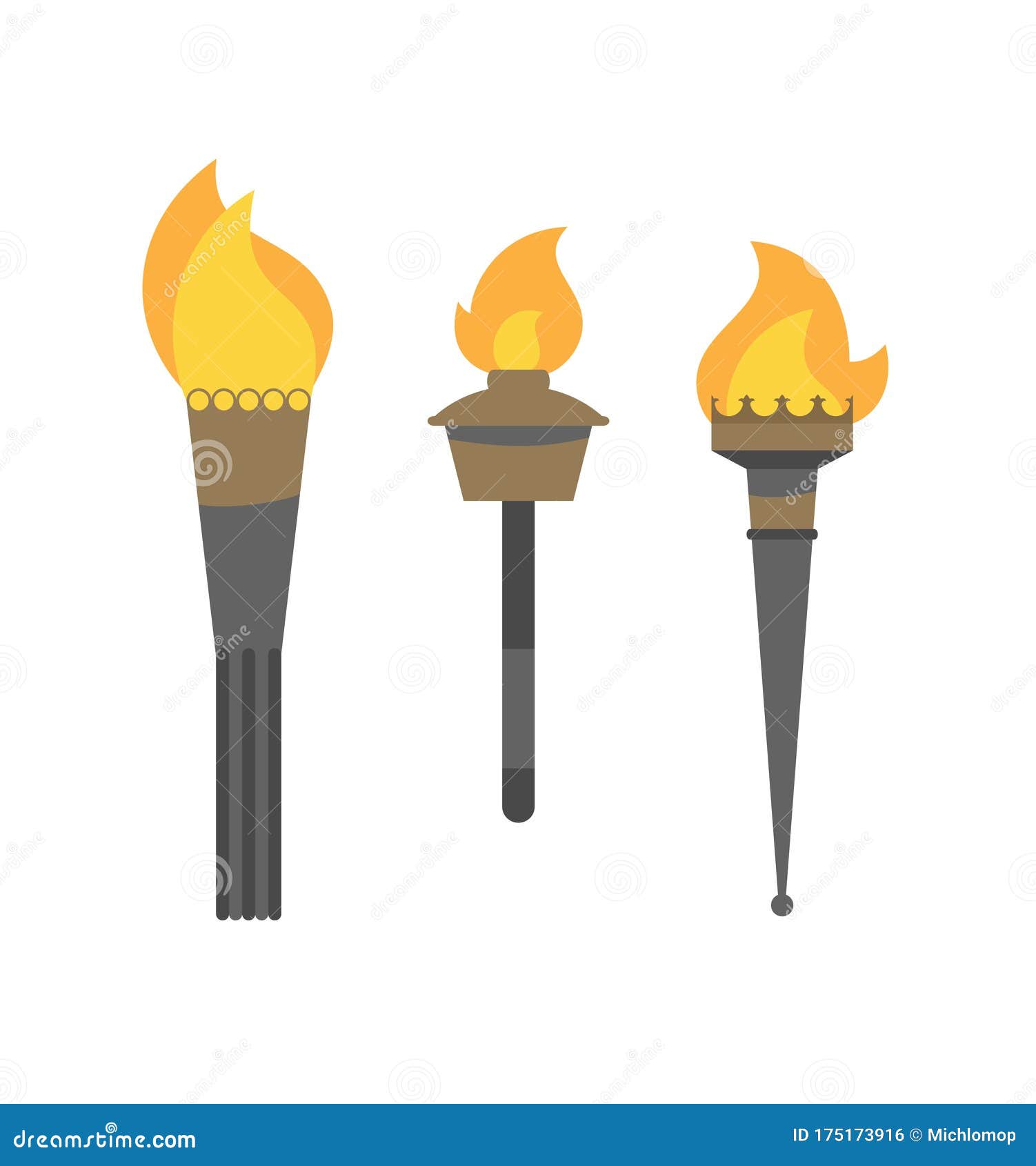 Cartoon Illustration Torch for Games. Vector Drawing Object for App ...
