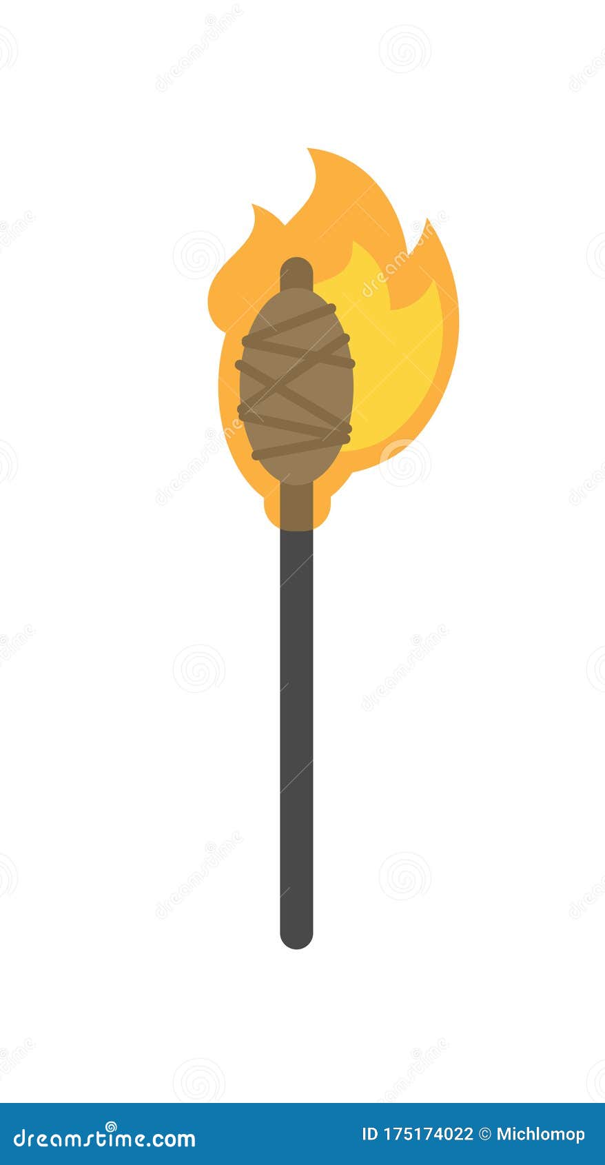 Cartoon Illustration Torch for Games. Vector Drawing Object for App ...