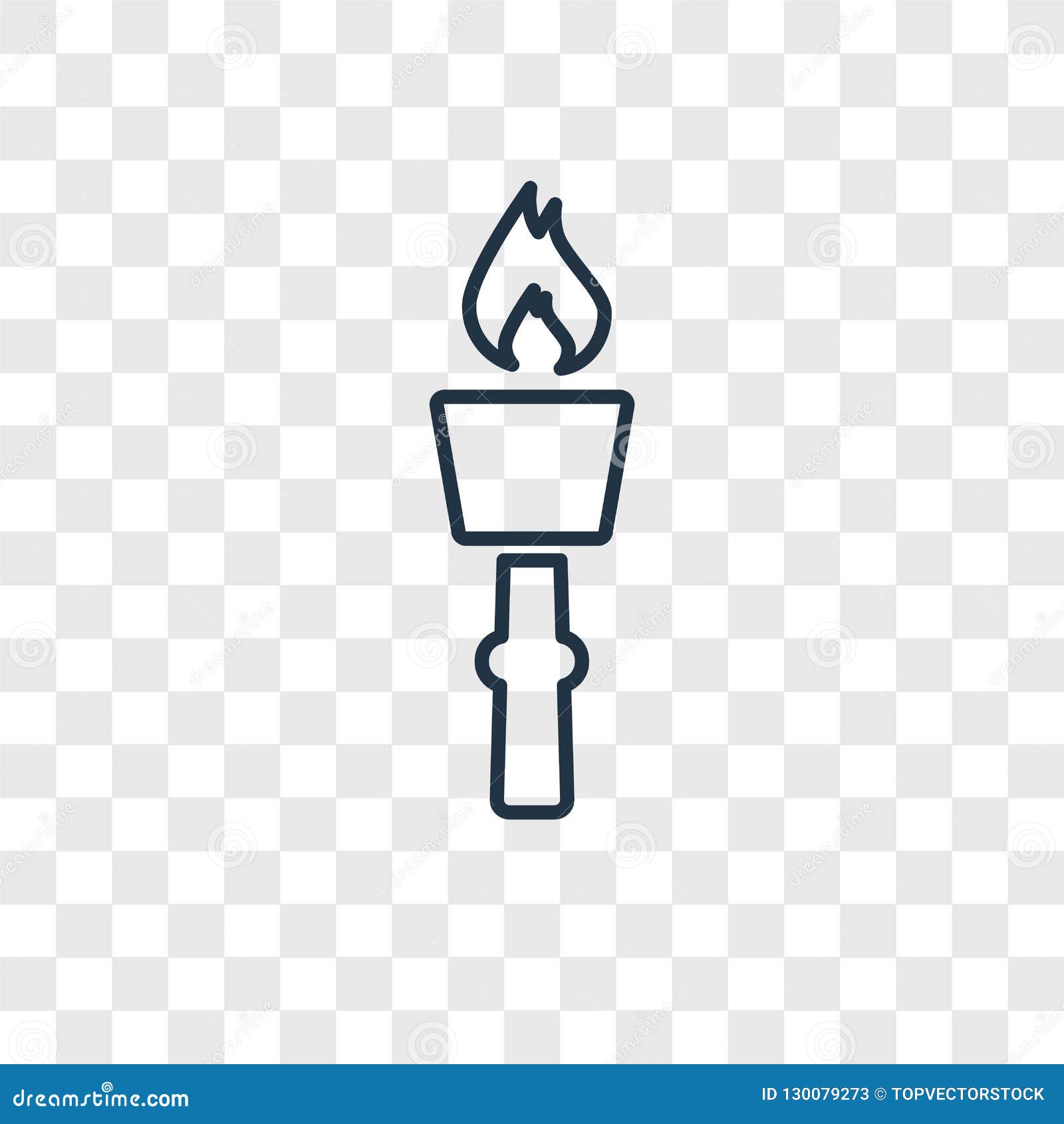 Torch Concept Vector Linear Icon Isolated on Transparent Background ...