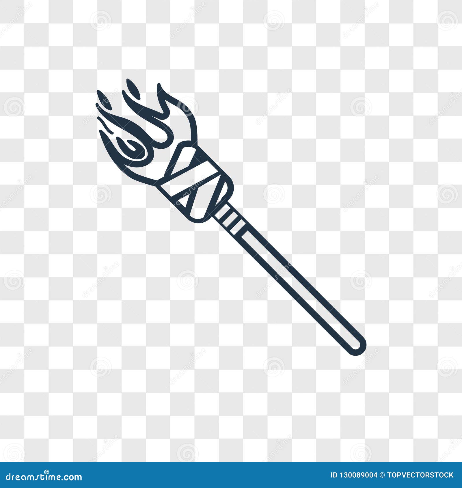 Torch Concept Vector Linear Icon Isolated on Transparent Background ...