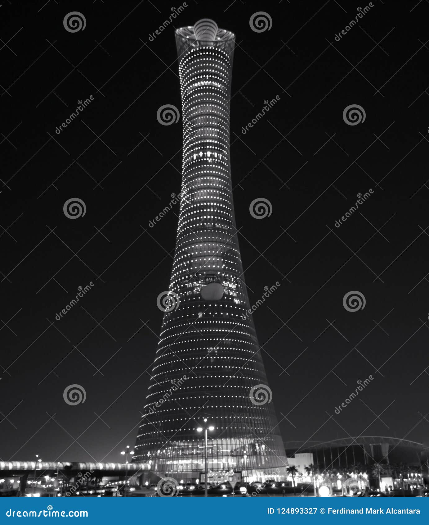 The Torch Doha stock image. Image of monochromatic, landmark - 124893327