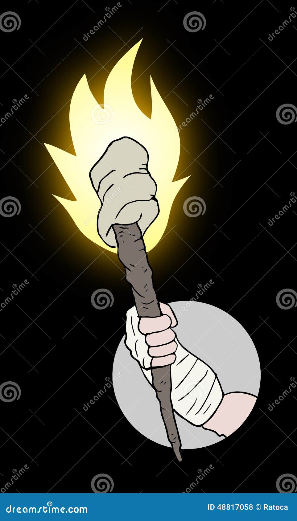 Torch draw stock vector. Illustration of blaze, peace - 48817058