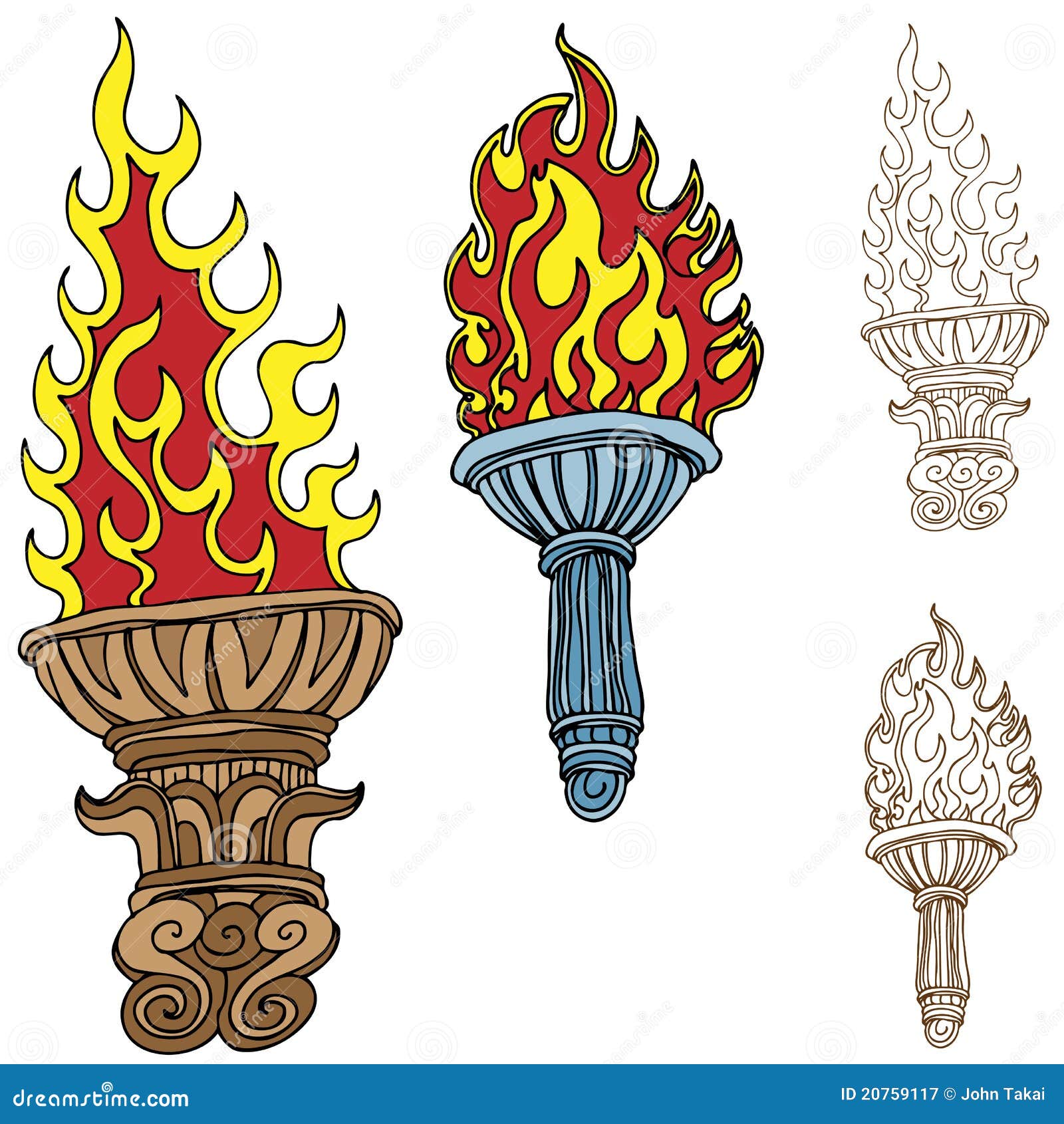 Torch Drawings Cartoon Vector | CartoonDealer.com #20759117