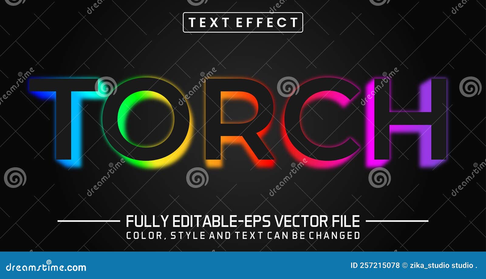 Torch Editable Text Effect, Neon Text Style Stock Vector - Illustration ...