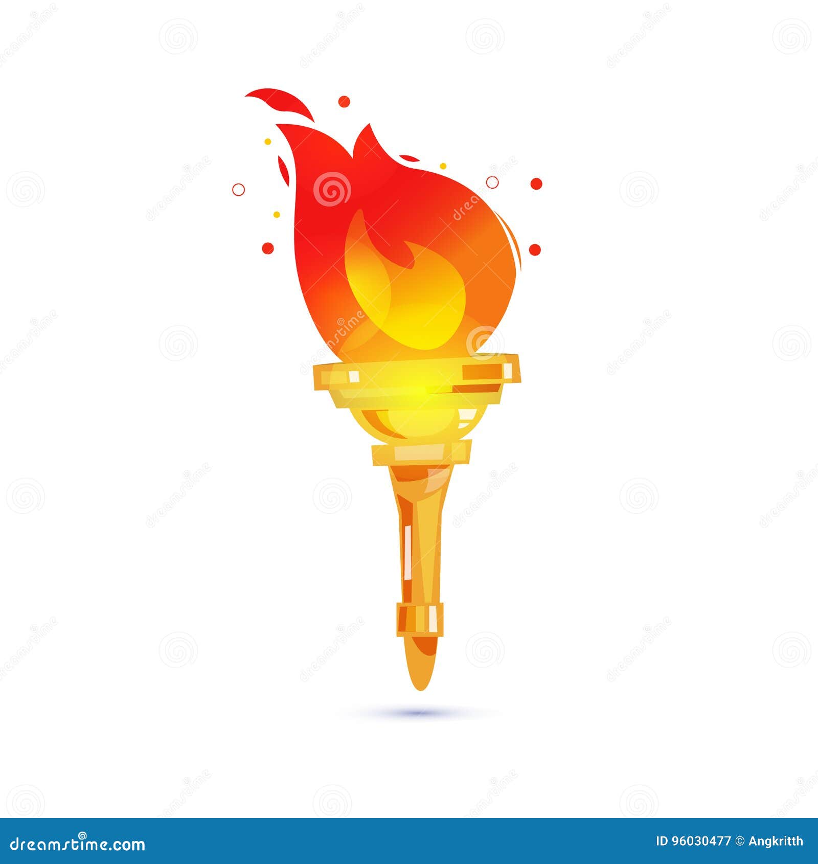Torch with Fire Flame. Power and Liberty Concept - Stock Illustration ...