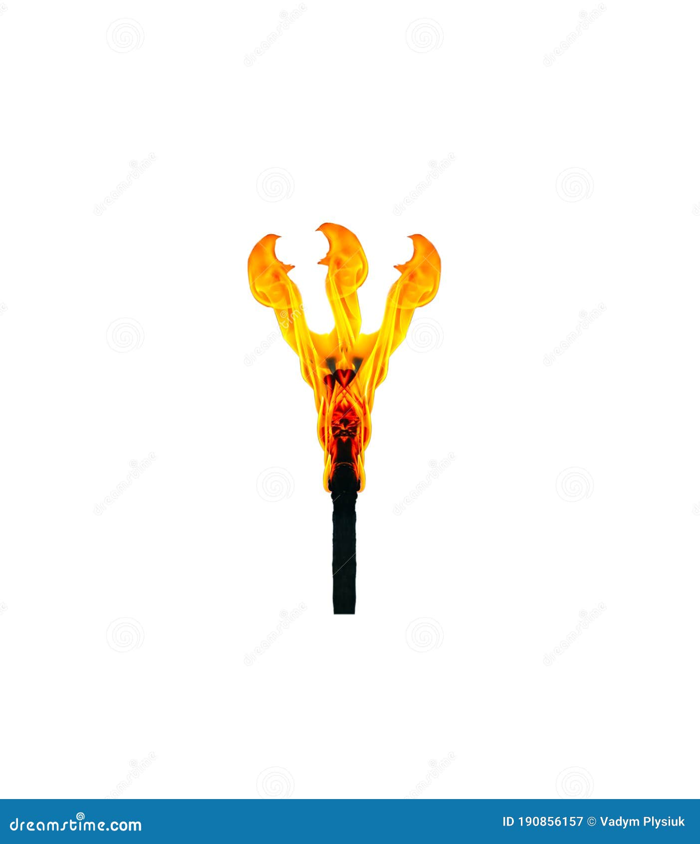 Torch with Fire Isolated on White Background Stock Image - Image of ...