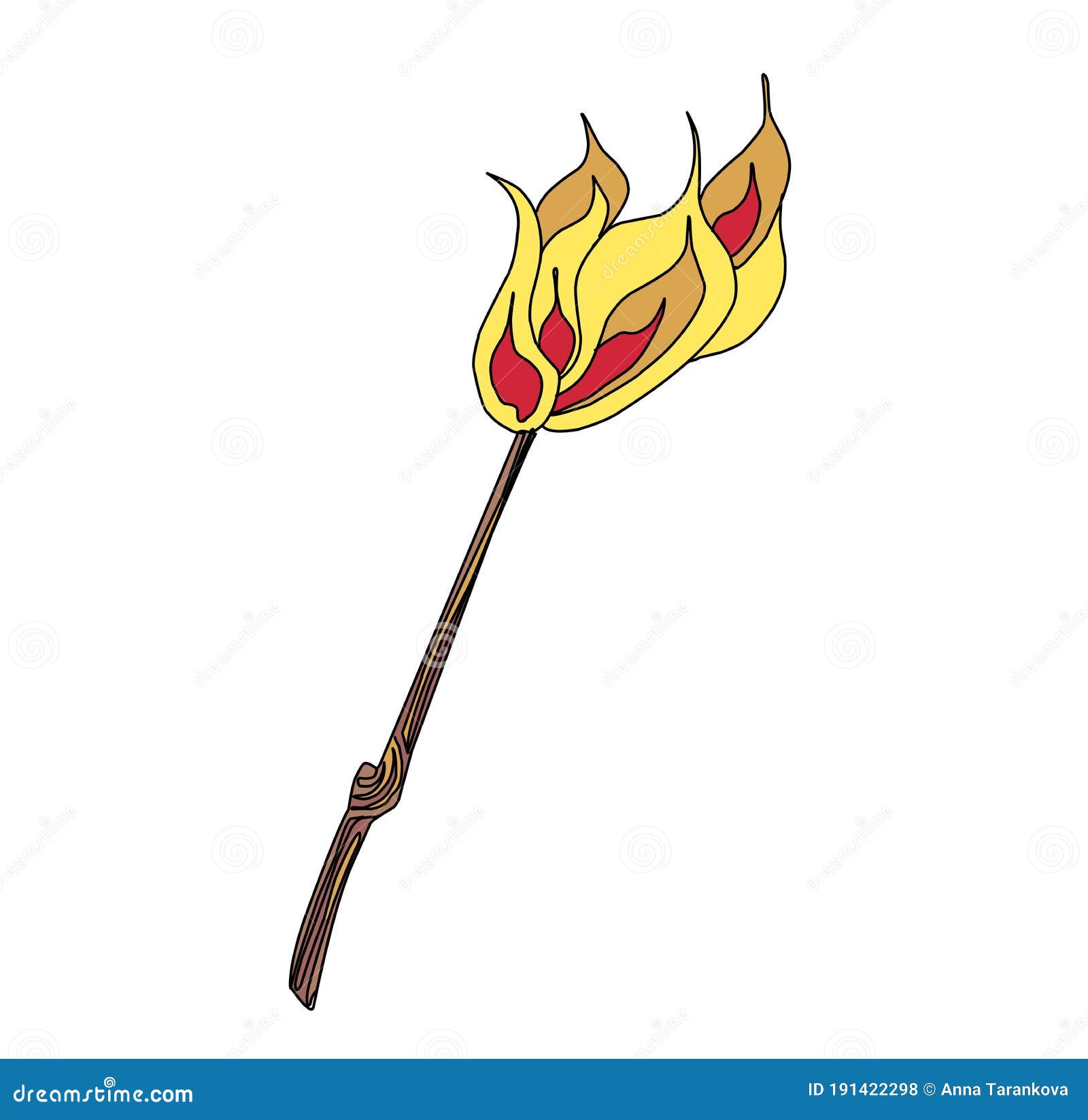 Torch. Fire Stick. Vector Illustration. .magic Items Stock Vector ...