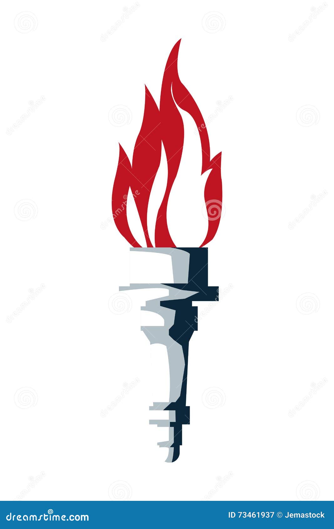 Torch with flame icon stock illustration. Illustration of icon - 73461937
