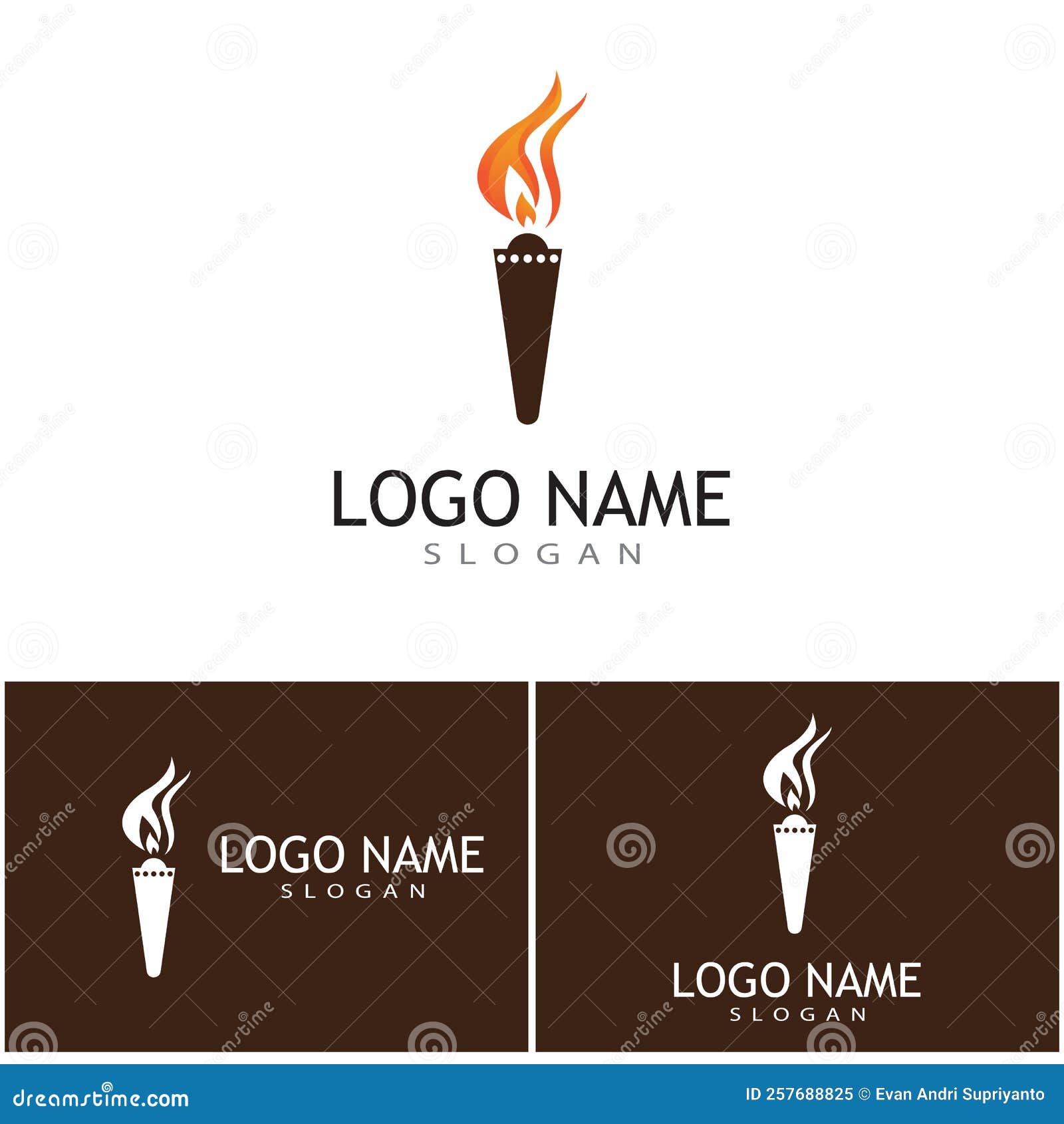 Torch with Flame Logo Vector Illustration Design Stock Vector ...