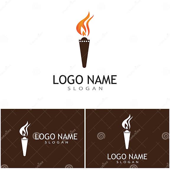 Torch with Flame Logo Vector Illustration Design Stock Vector ...