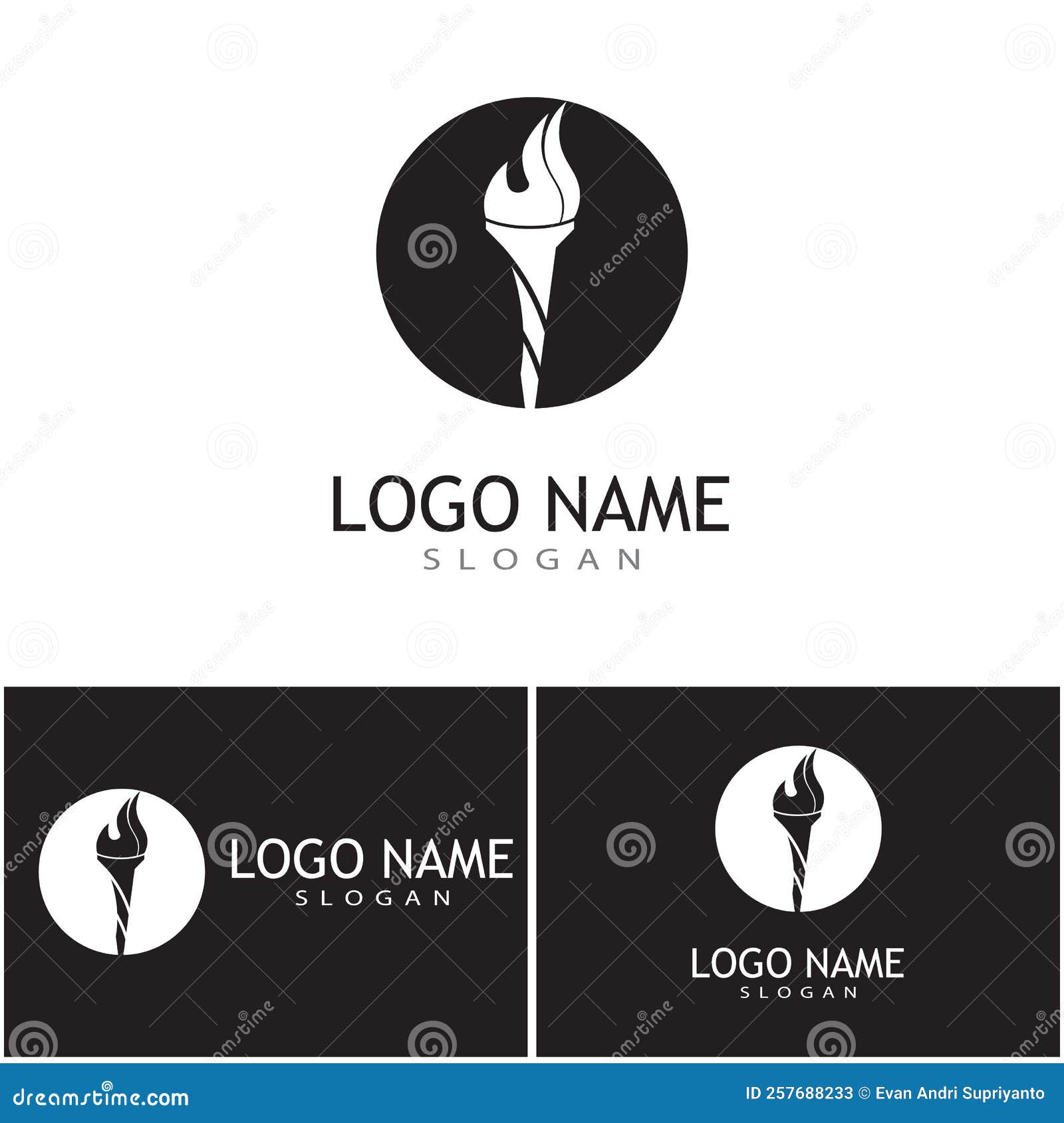 Torch with Flame Logo Vector Illustration Design Stock Vector ...