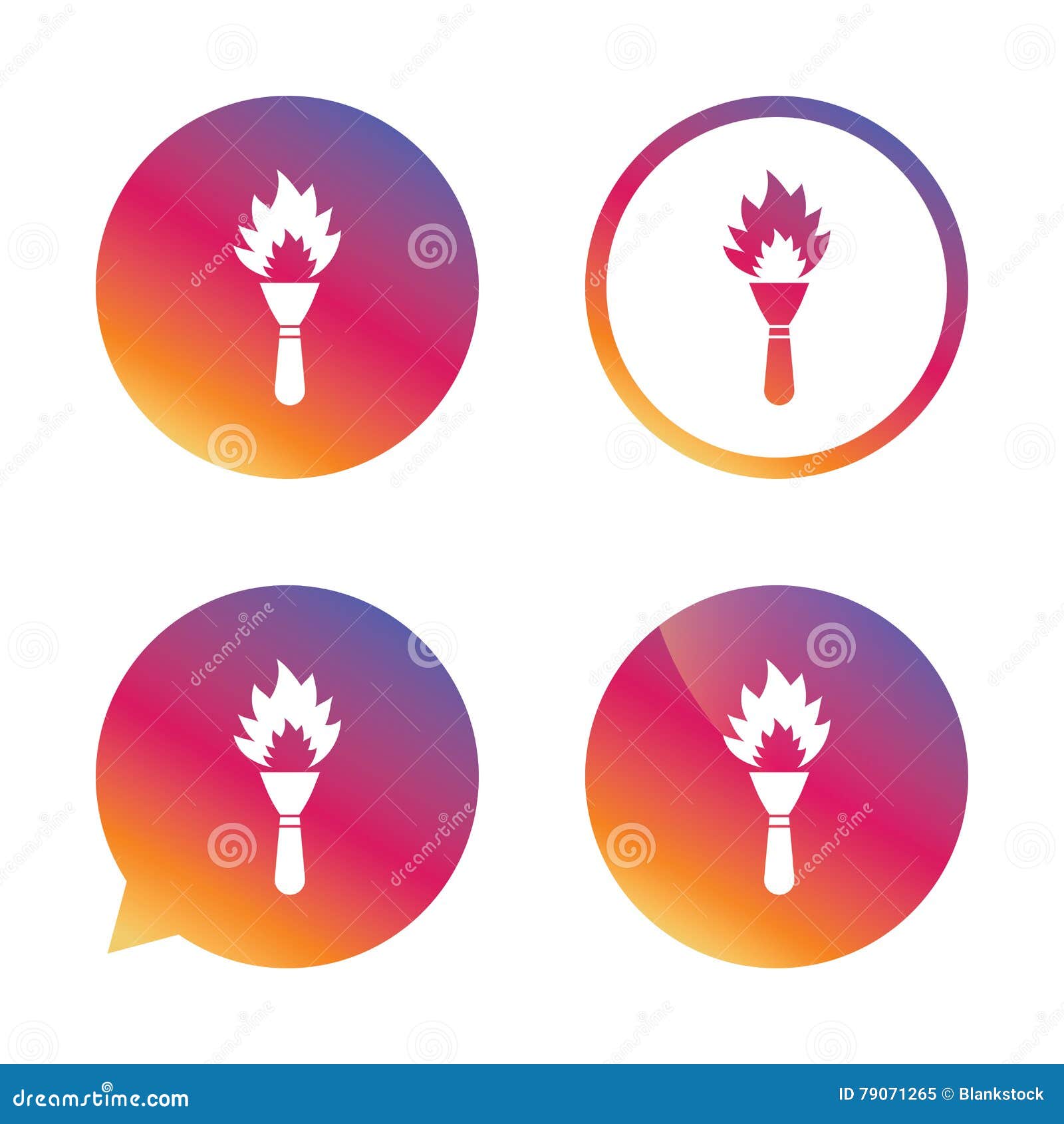 Torch Flame Sign Icon. Fire Symbol. Stock Vector - Illustration of icon ...