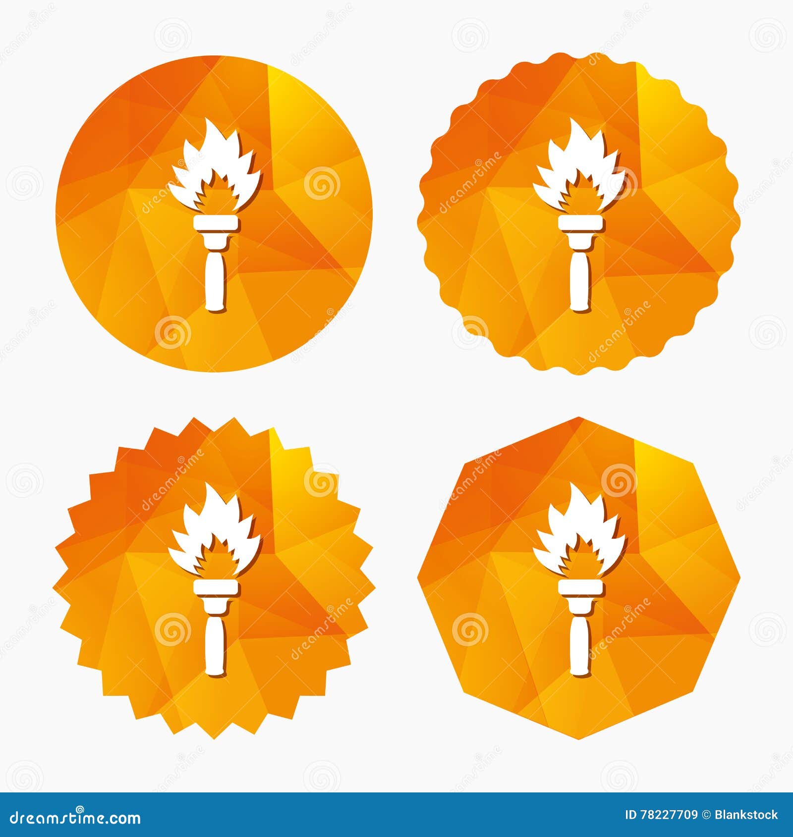 Torch Flame Sign Icon. Fire Symbol. Stock Illustration - Illustration ...