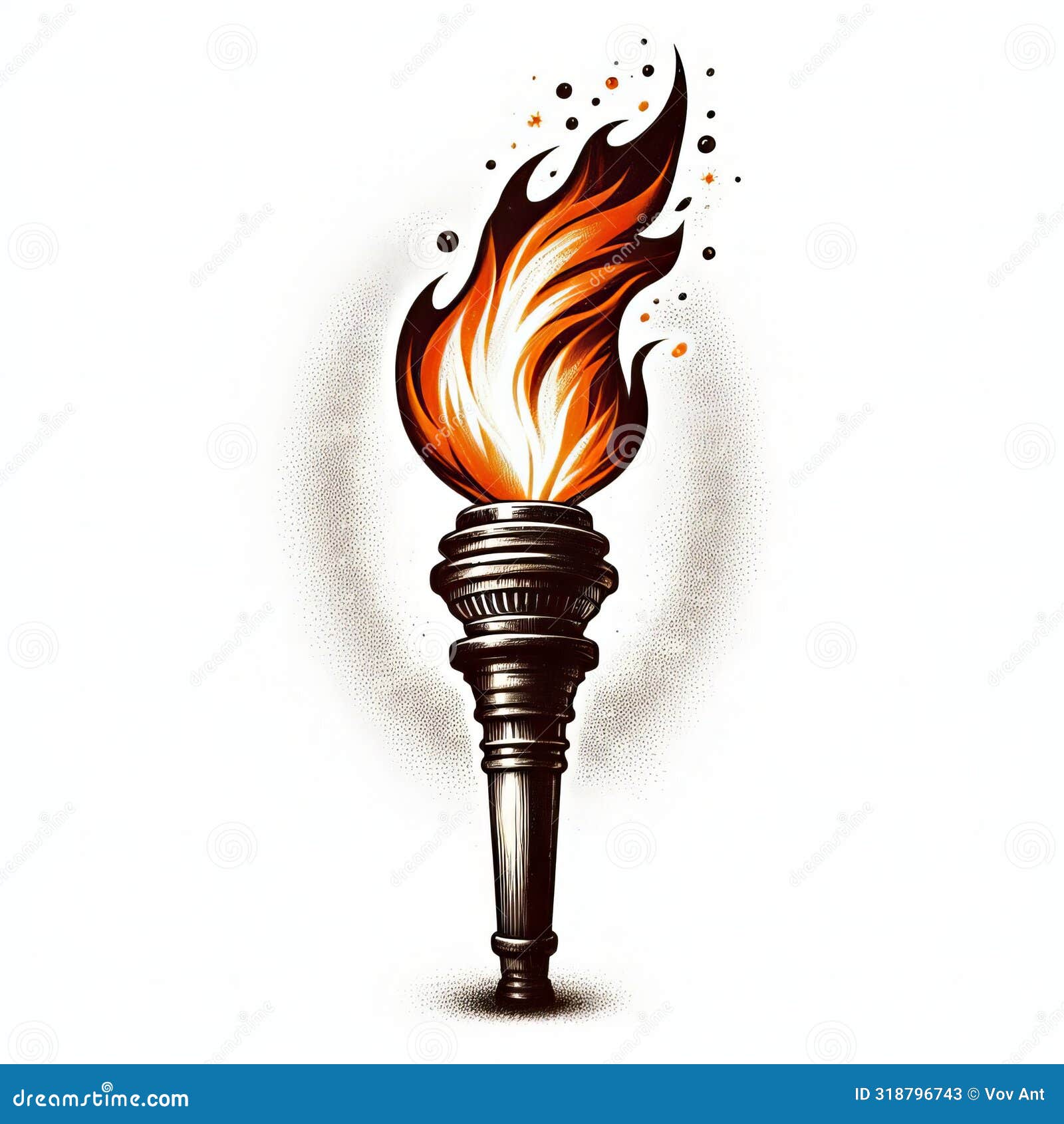 Torch Flame a Tall and Focused Flame that Burns at the End of Stock ...