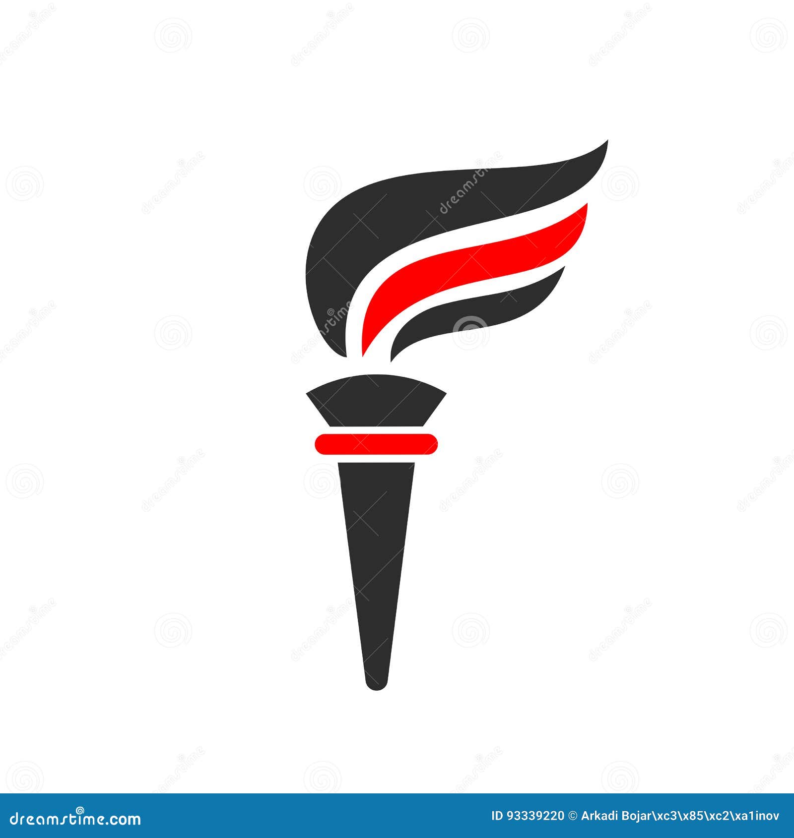 Black And Red Torch Logo