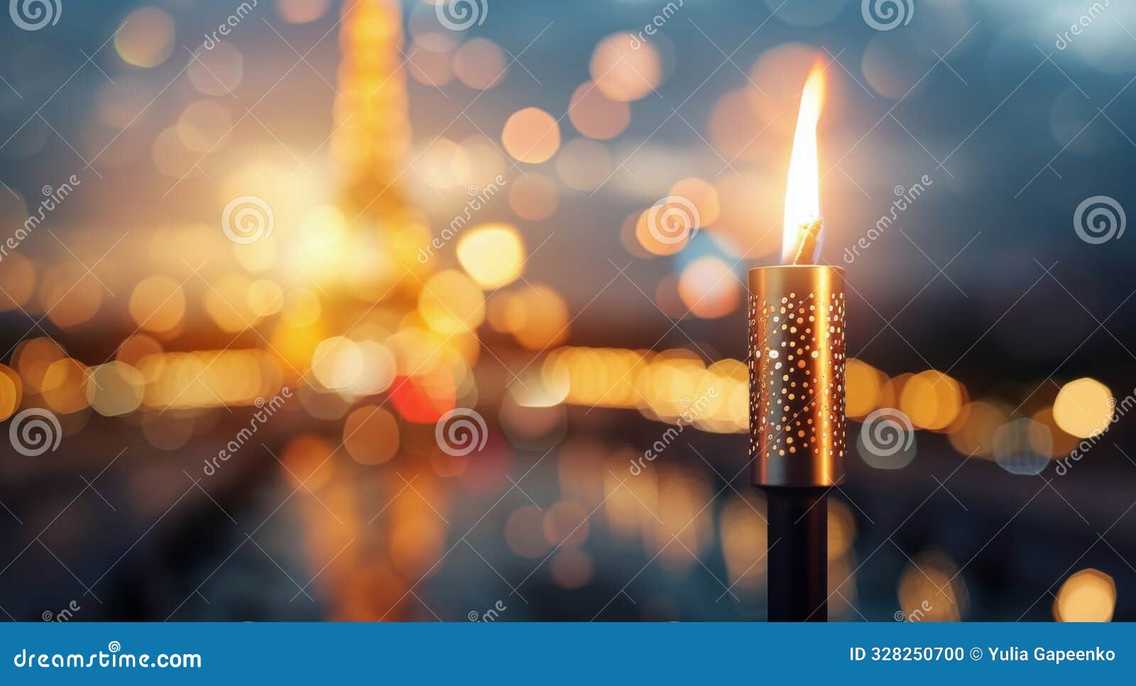 Torch in Front of Eiffel Tower at Night Stock Photo - Image of evening ...