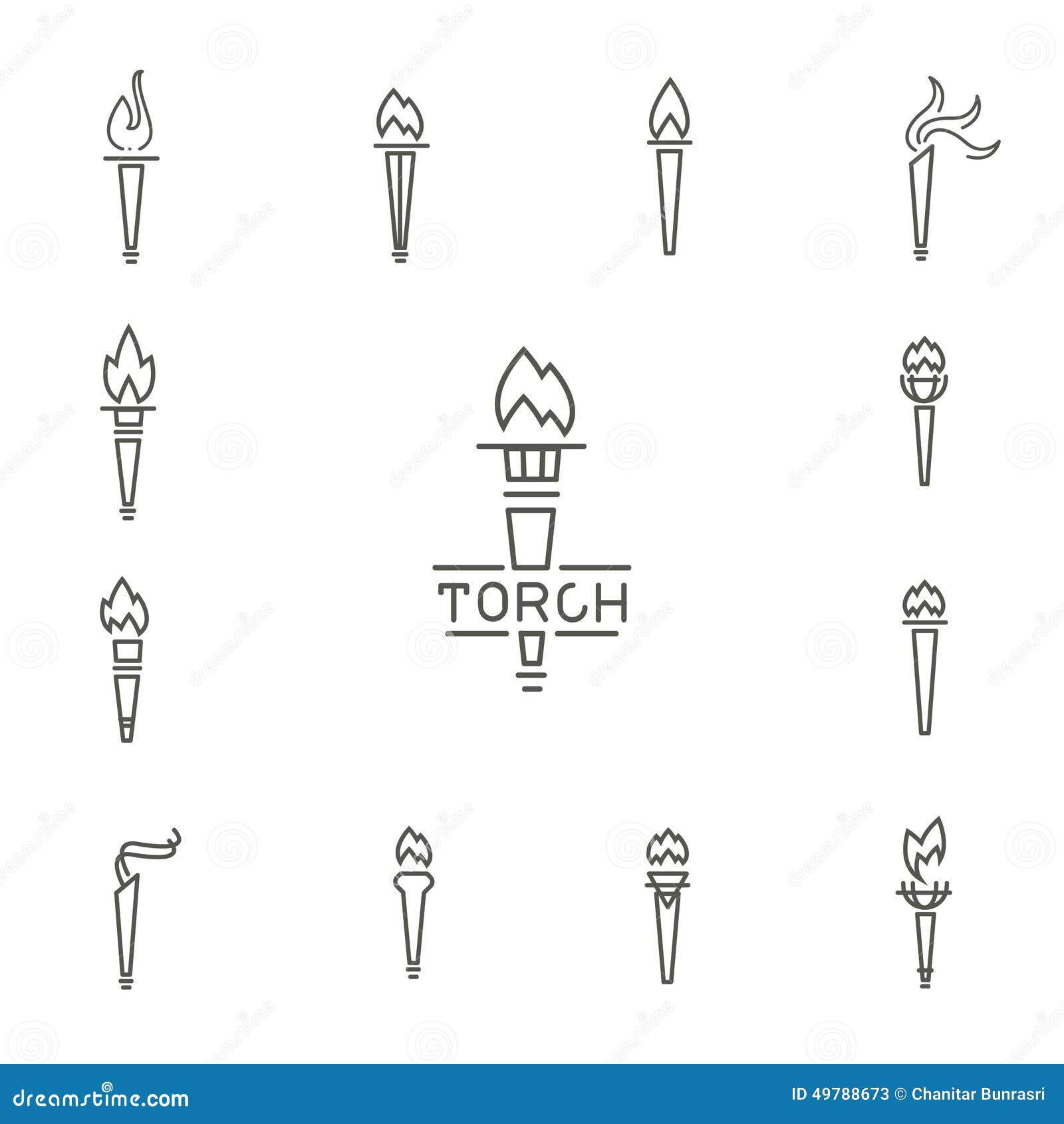 Torch stock vector. Illustration of heat, light, isolated - 49788673